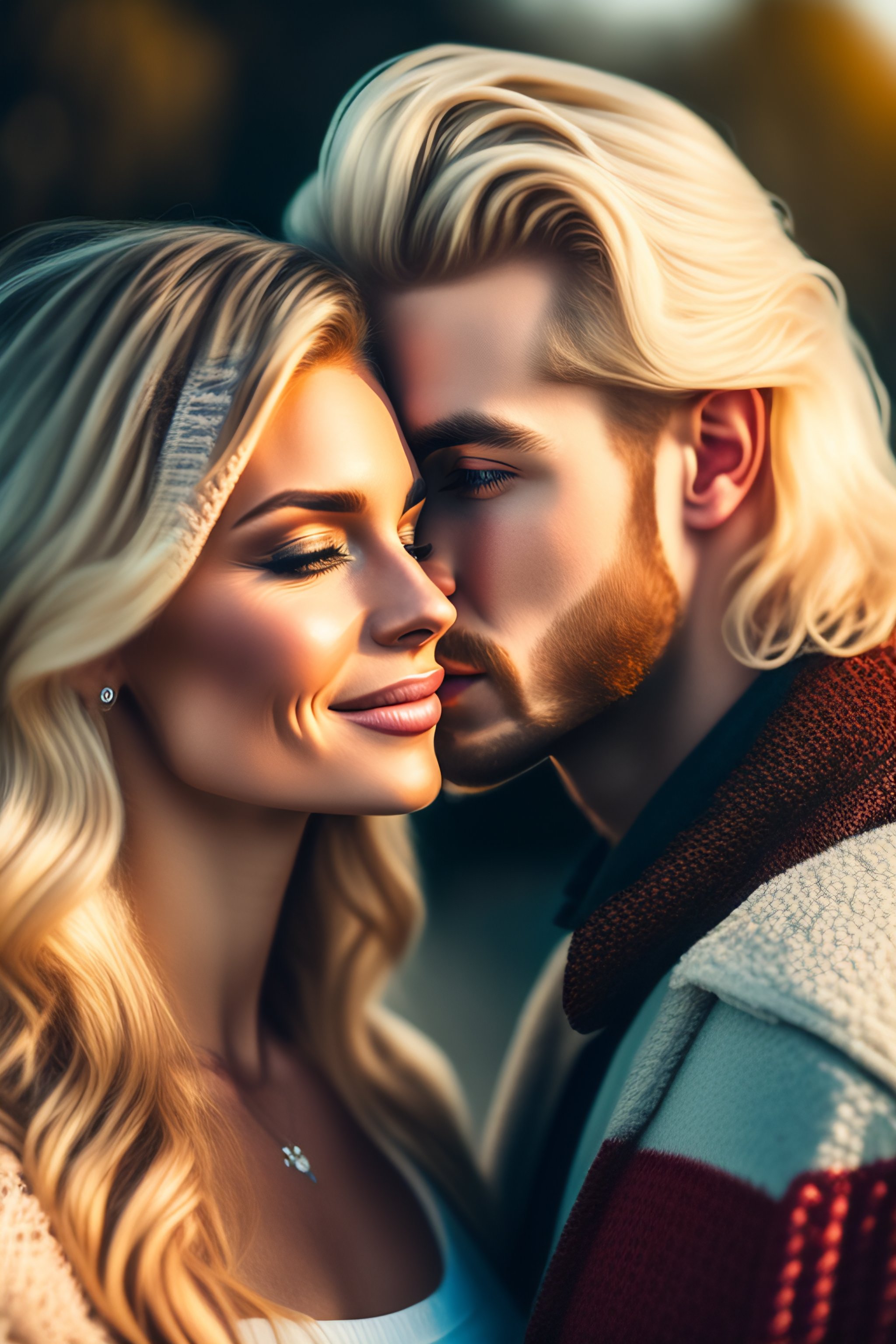 Lexica - Young couple, blond hair, man with a little beard, old school ...