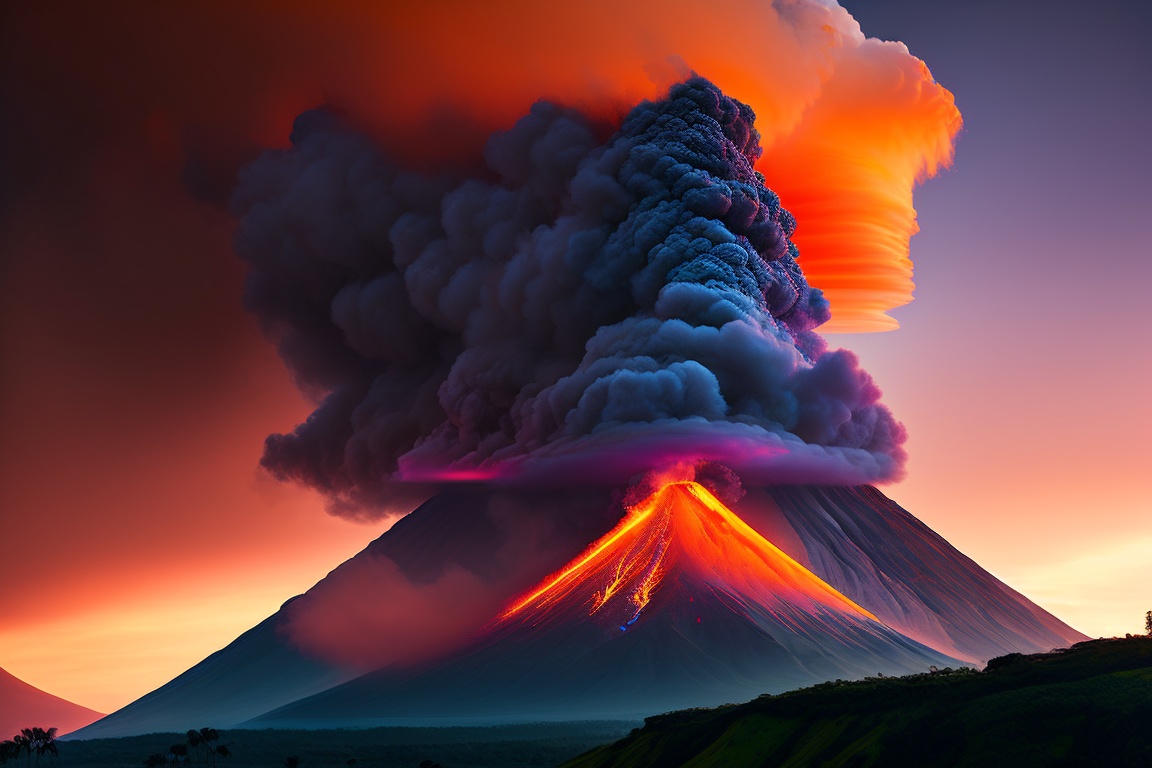 Lexica - Mayon volcano erupting, man standing watching the scenery ...