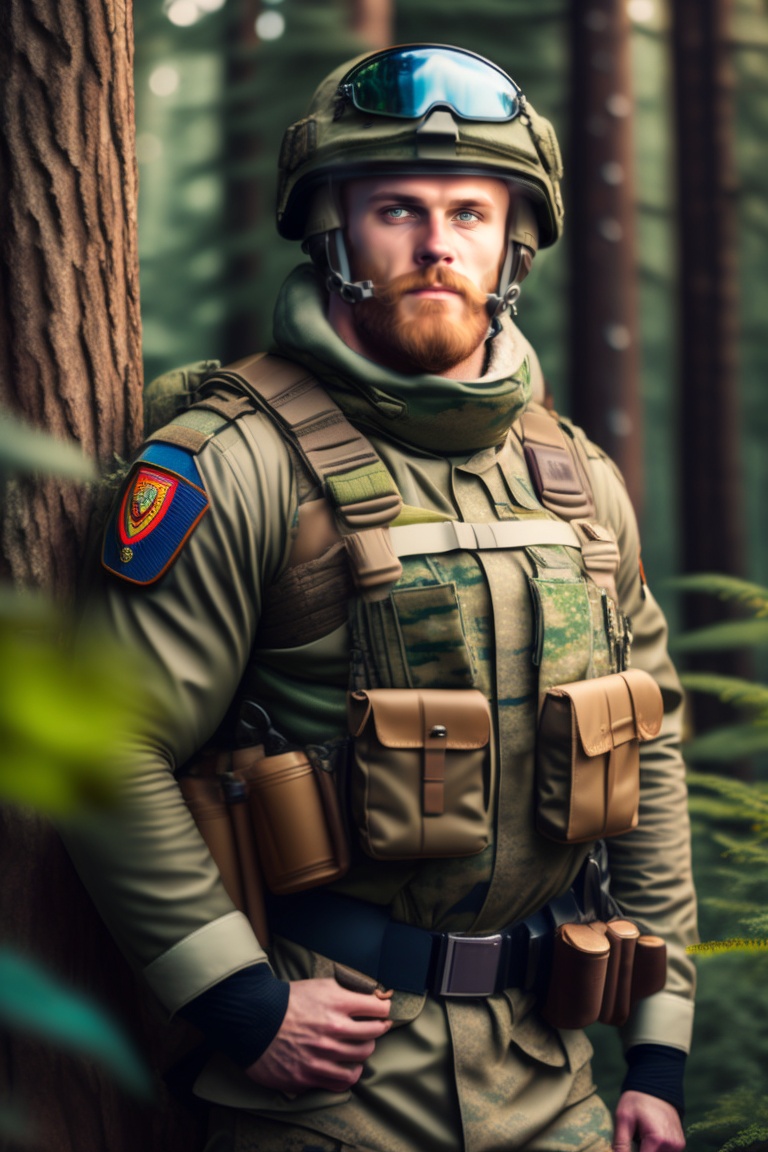 Lexica - Photo of a Russian soldier and his comrades in the forest, in ...