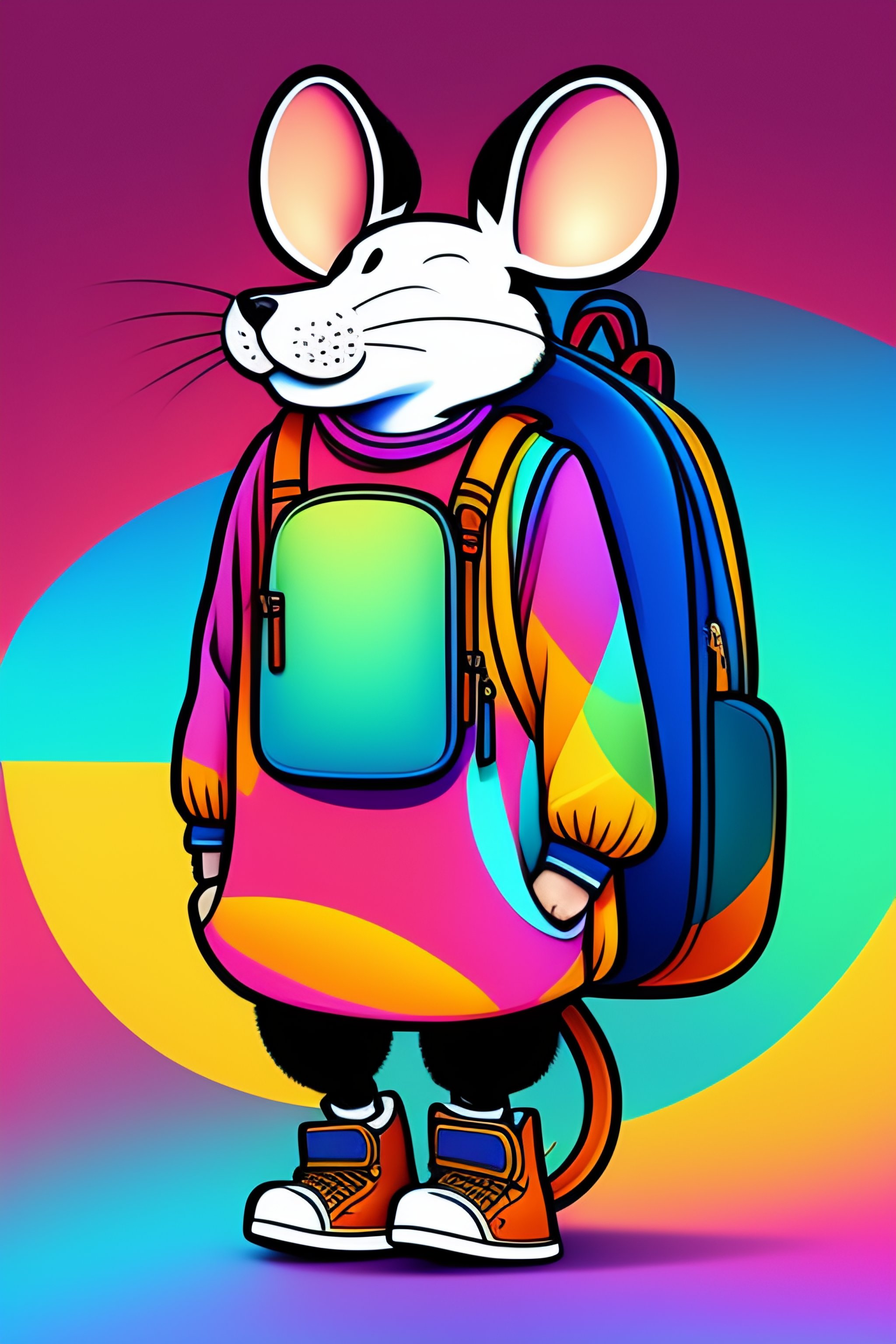 Lexica - Anthropomorphic mouse traveling with backpack, dressed ...