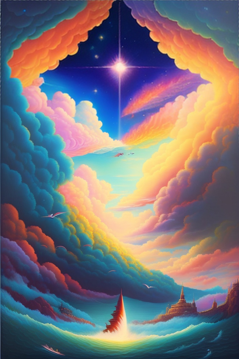 Lexica - Fusion of souls - 2 souls being combined in heaven, extremely ...