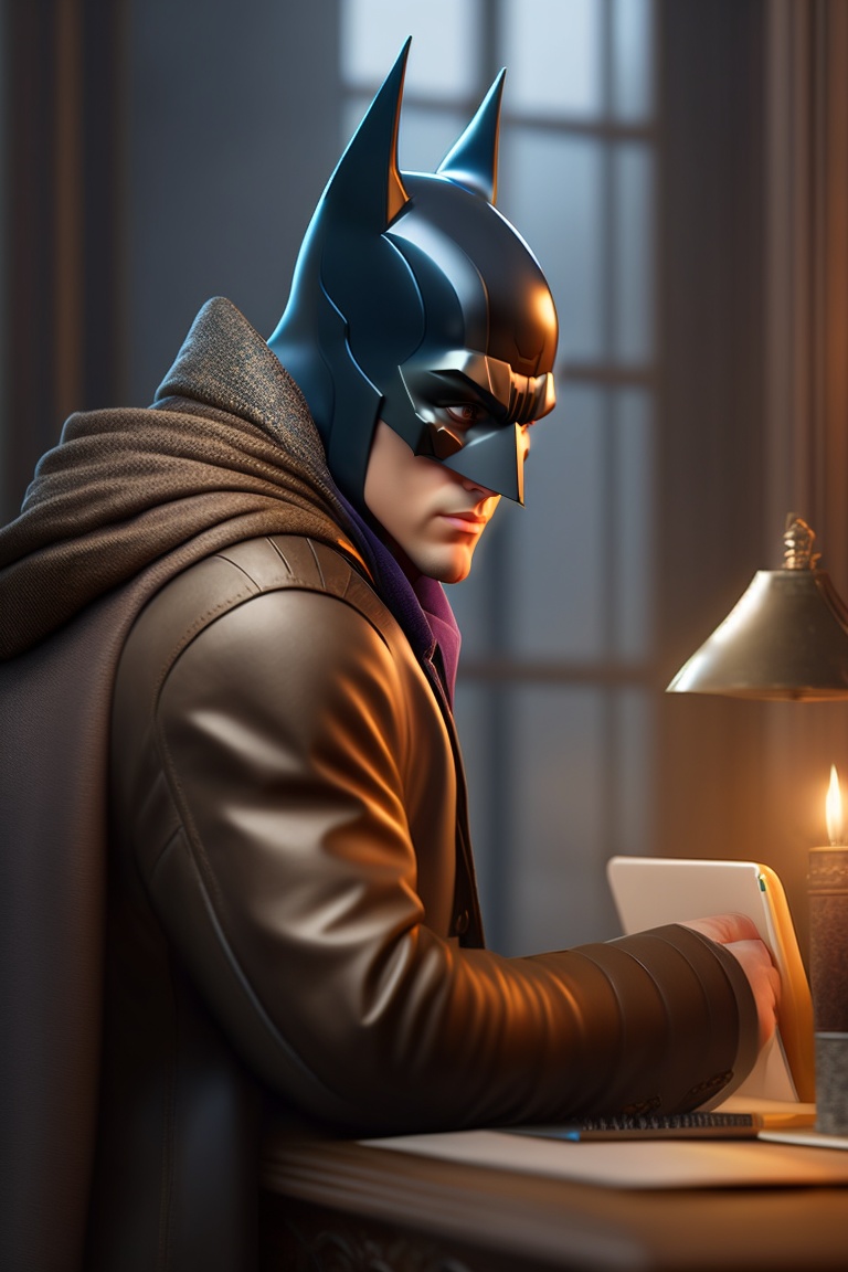 Lexica - Batman as a writer, photoshoot, 8k, real