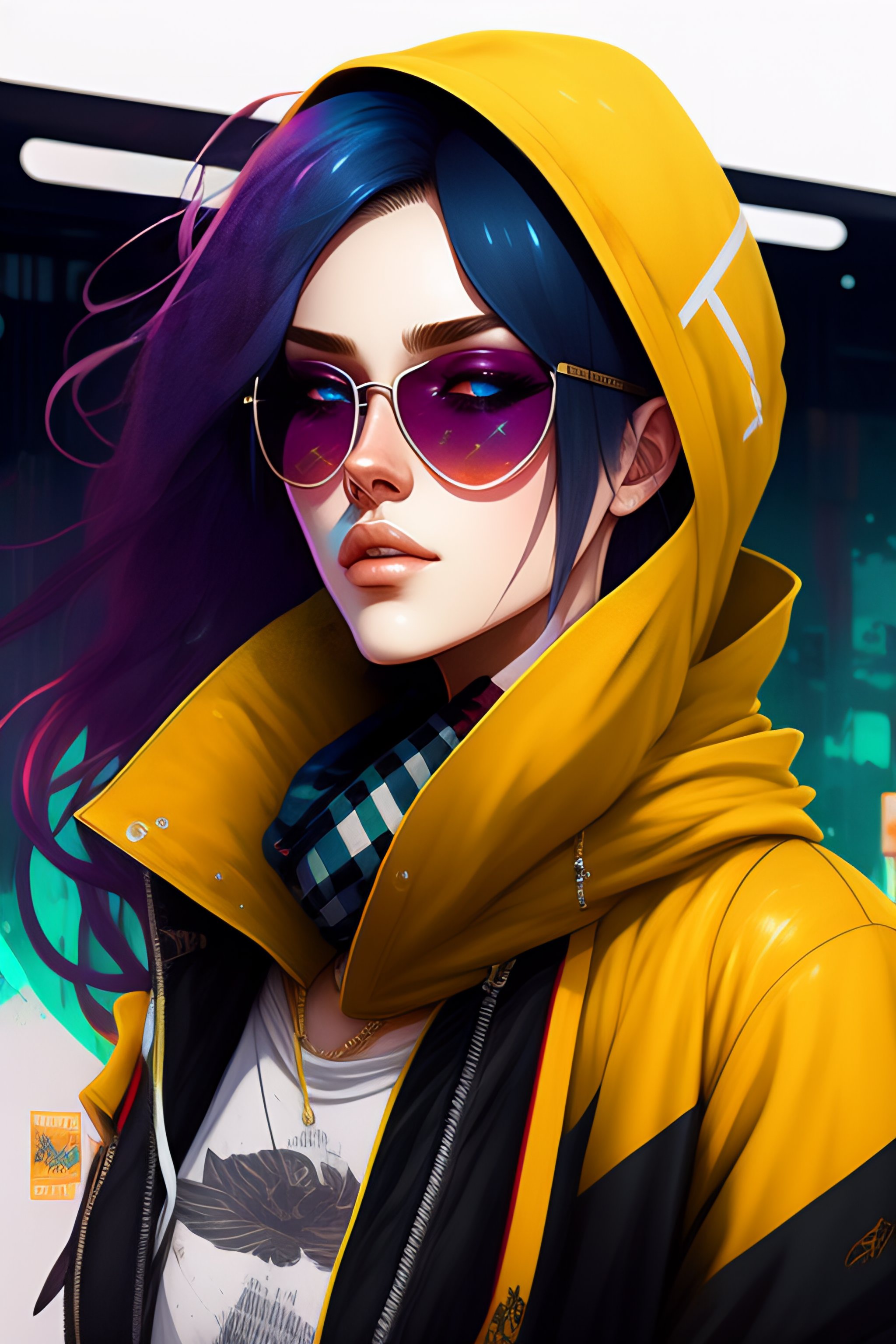 Lexica - Highly detailed portrait of a sewer emo punk lady student ...