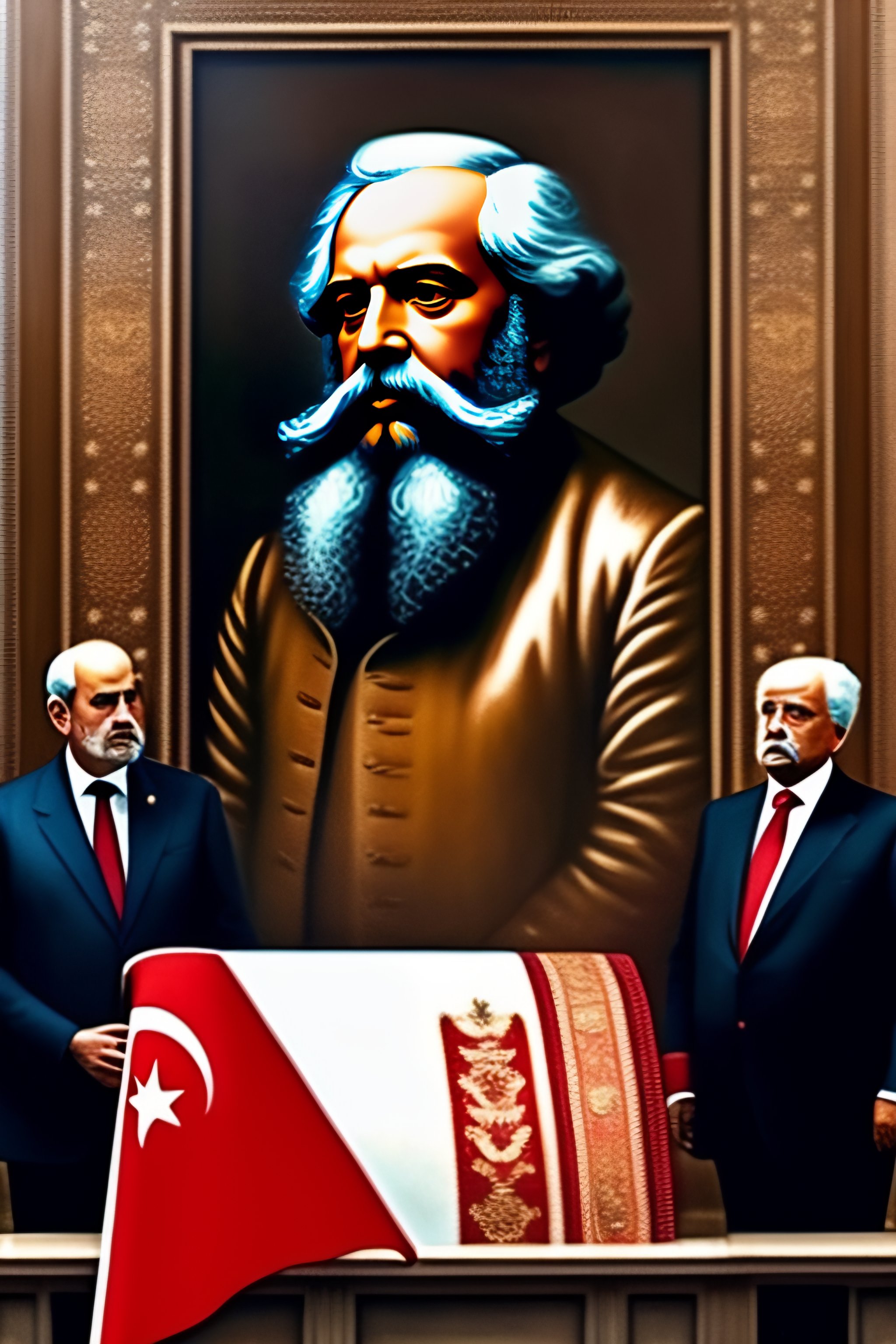 Lexica - Karl Marx is at the Anitkabir in Ankara with the flag of ...