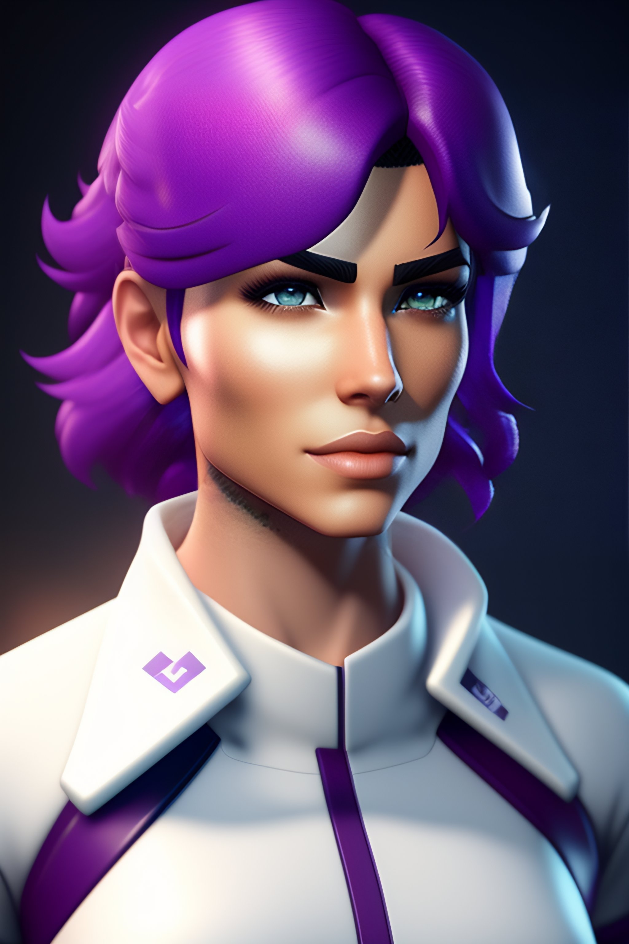 Lexica - Steve from Minecraft, with Purple hair, White dress, 90`s ...