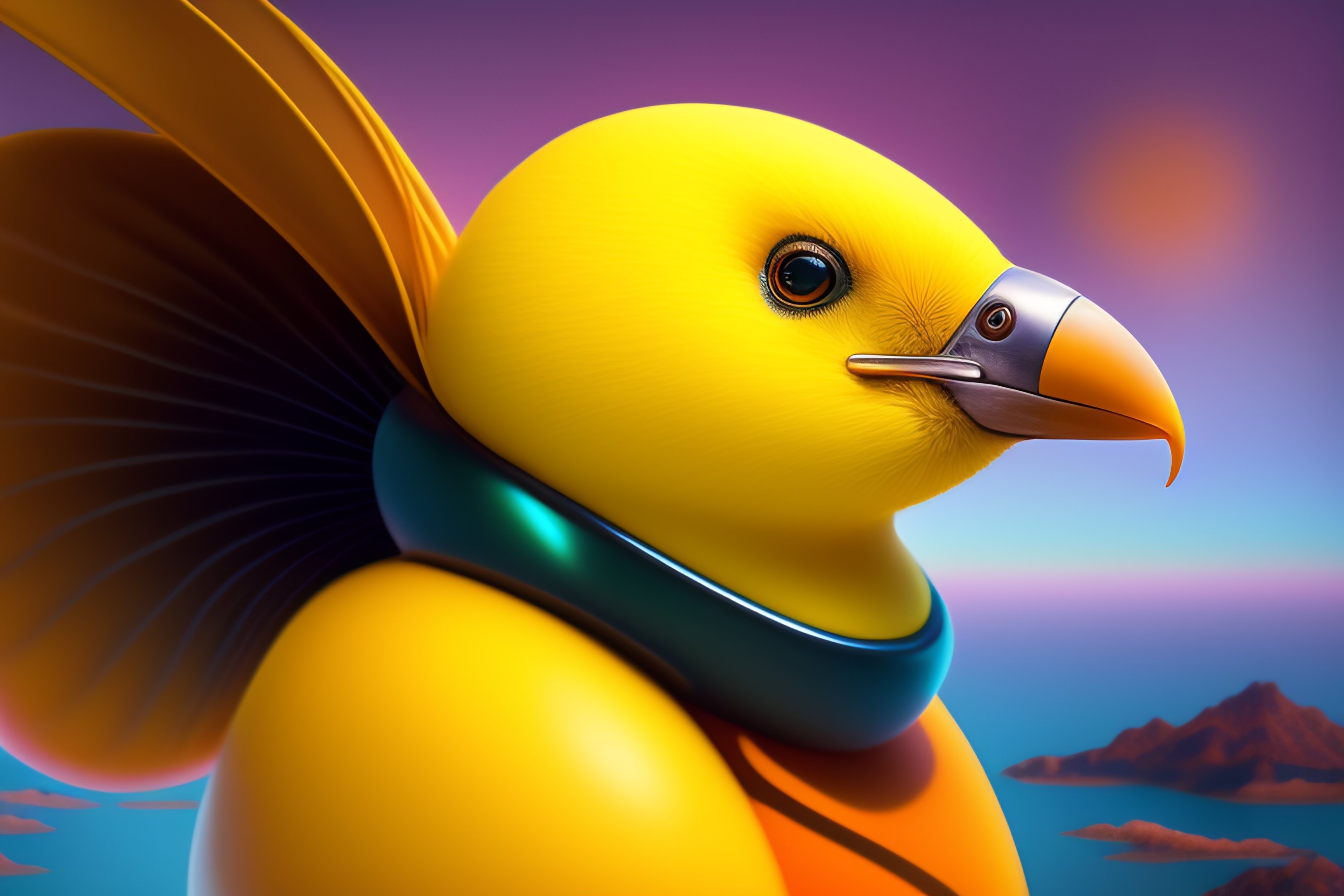 Lexica - A woman riding a puffy yellow bird, fantasy, painting ...