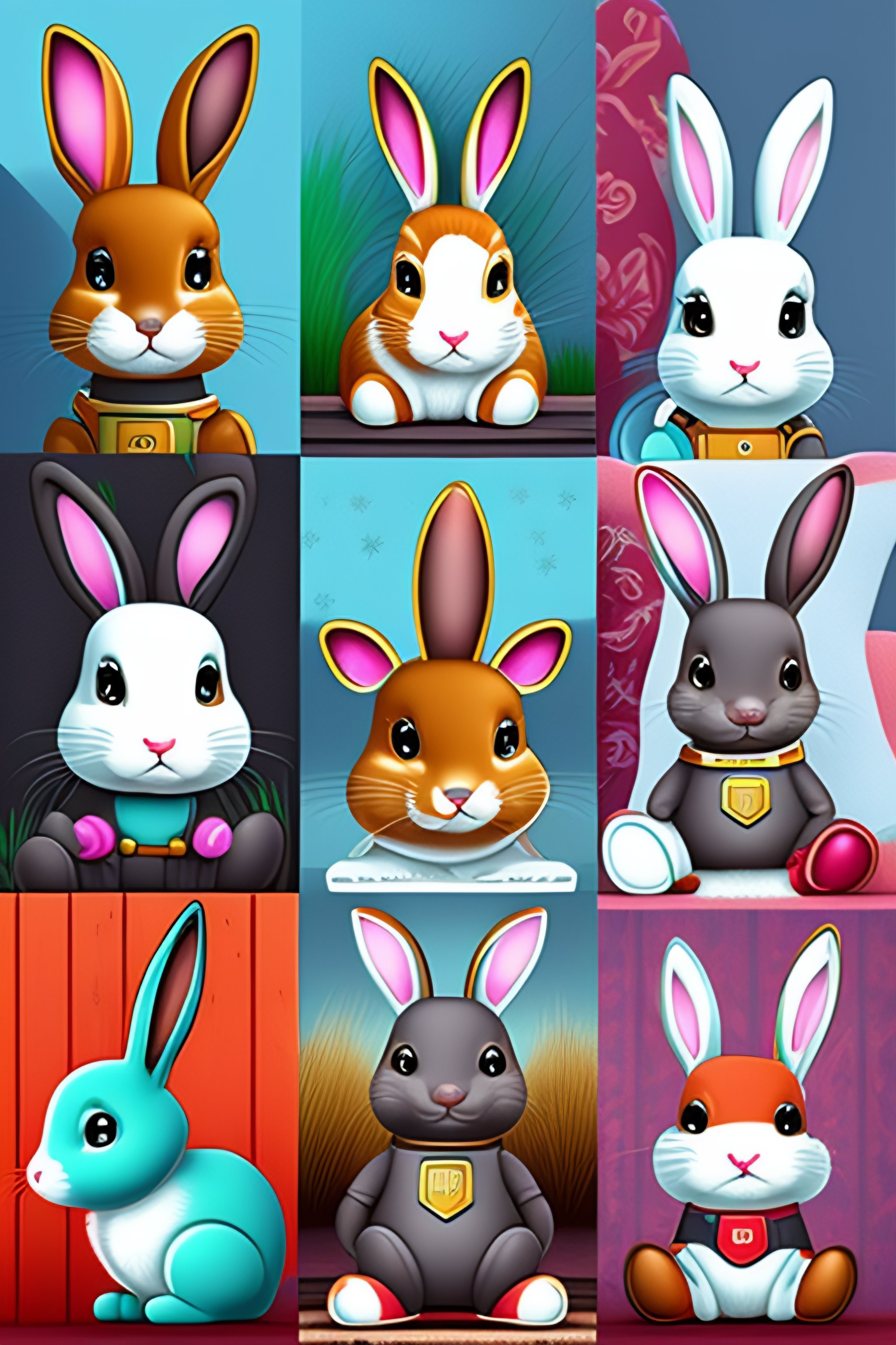 Lexica - Bunny robot working on a tablet and sitting in the front of ...