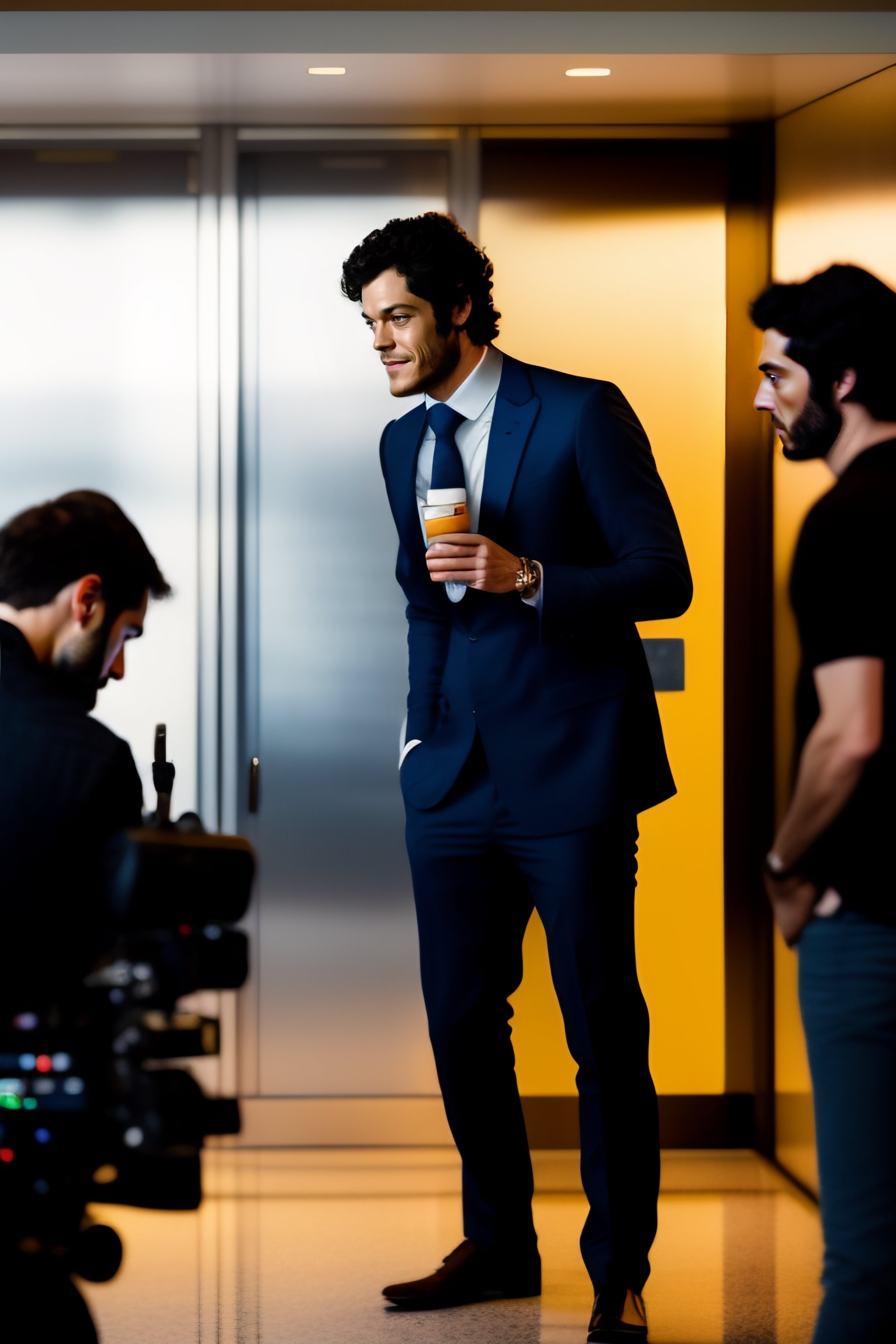 Lexica - Actor Adam Brody and his film crew (including a boom operator ...