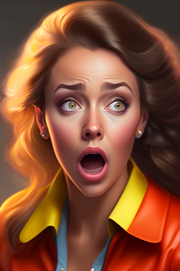 Lexica - Hyper realistic, working woman, shocked face expression ...