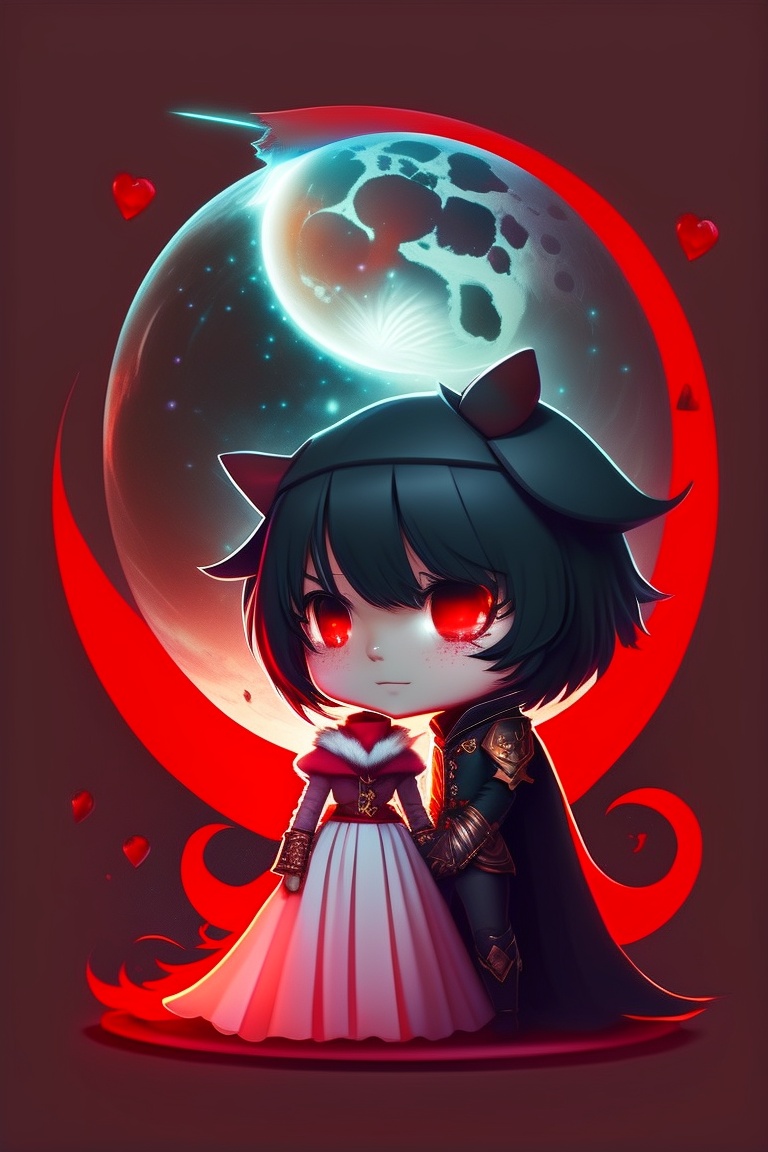 Lexica - Couple,chibi,devil,hell,moon,blood