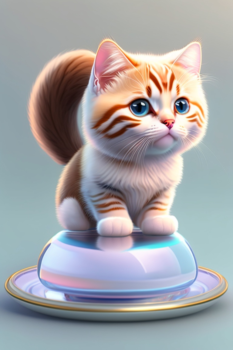 Lexica - A small little tabby cat and its white ball in water, in the ...