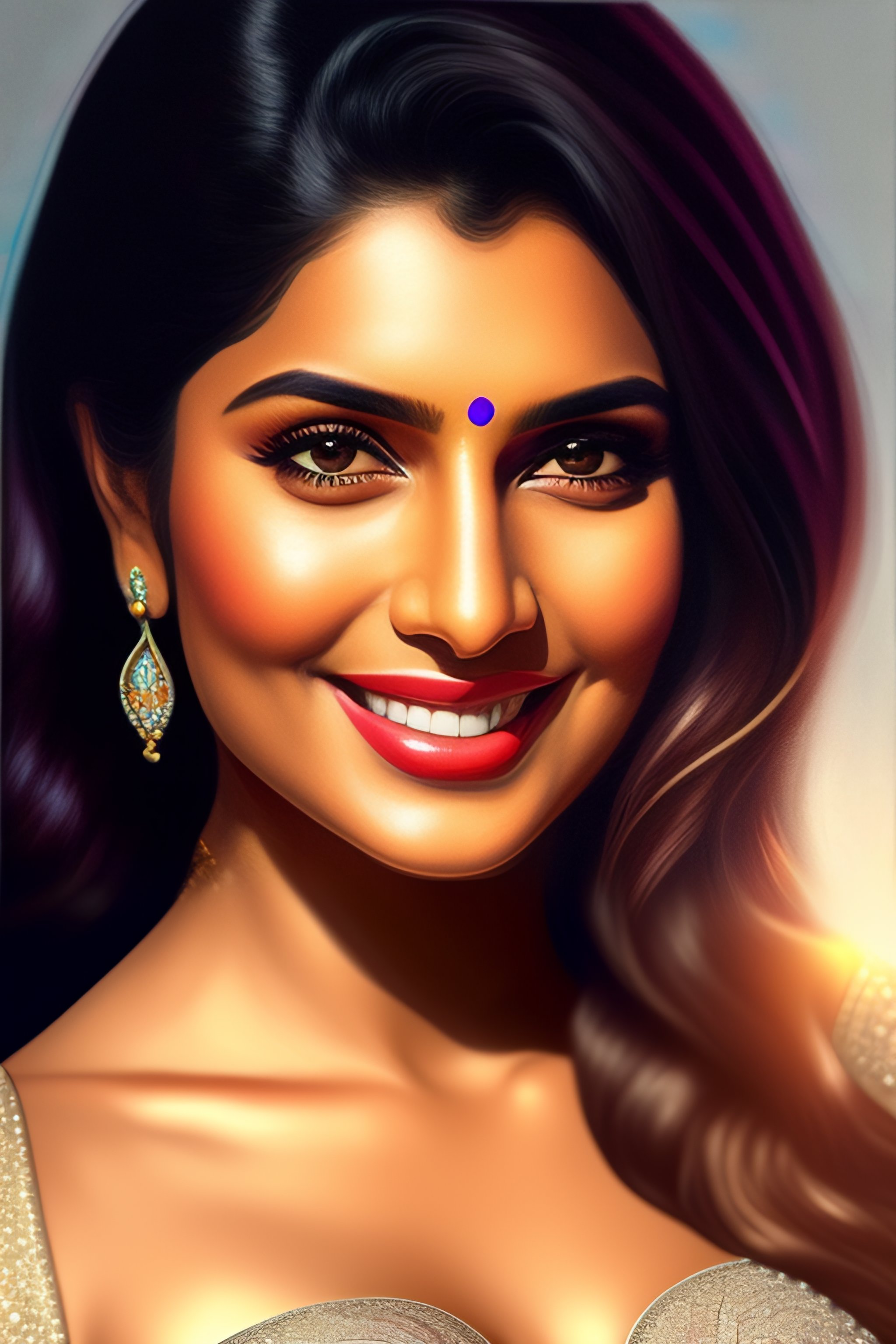 Lexica - Indian actress dimple hayathi, smart phone in hand, smiling ...