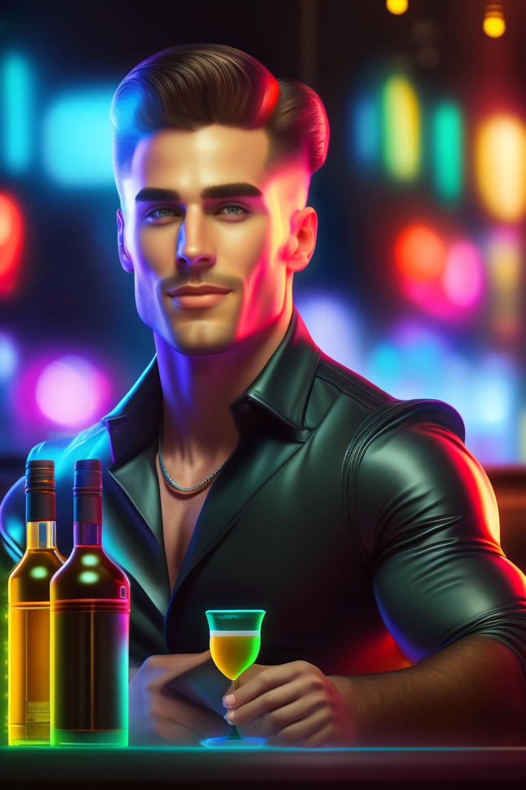 Lexica - The bartender who makes the whole environment head beautiful ...