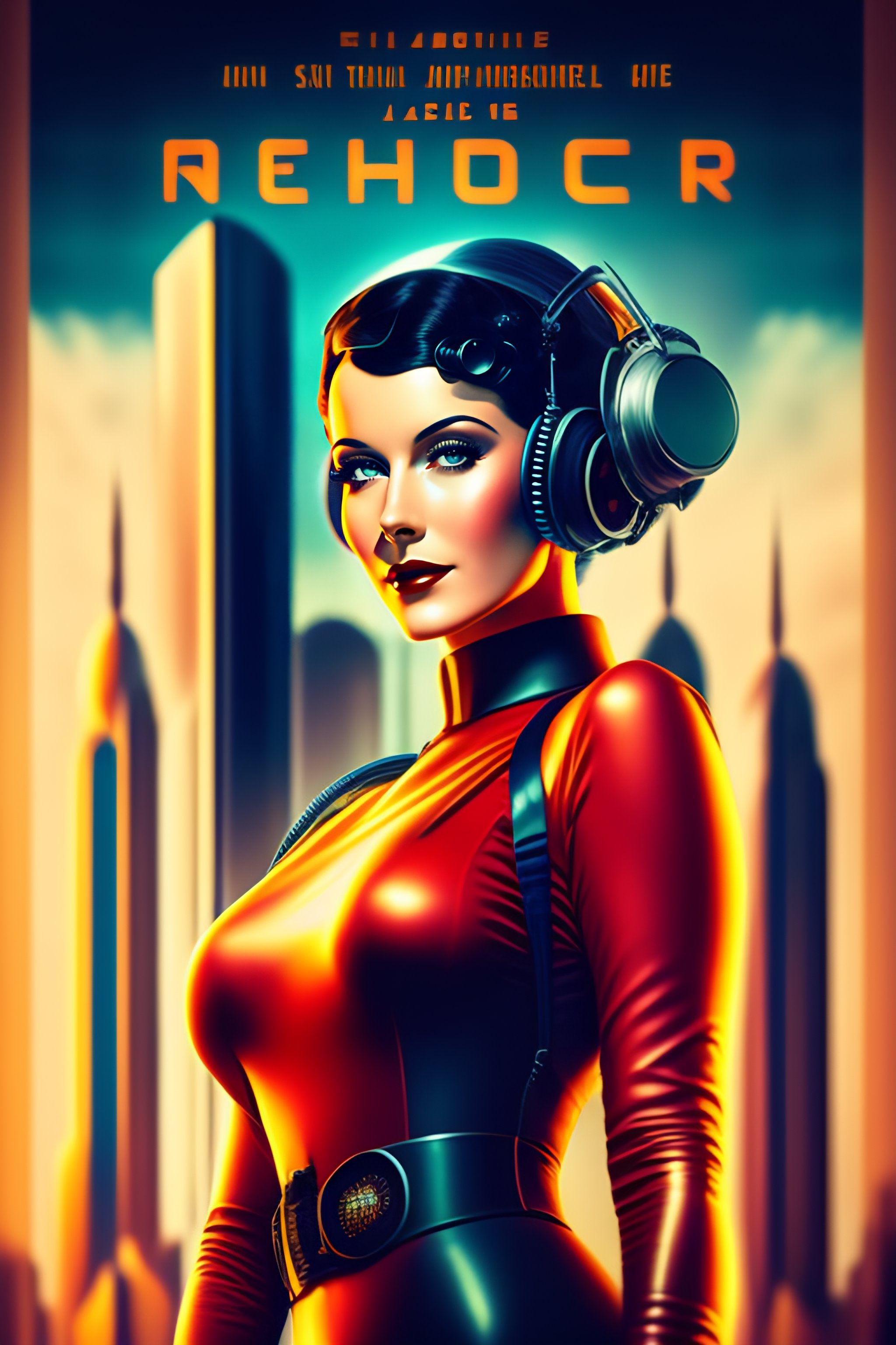 Lexica - Futuristic Vintage Medium Shot 1920's Poster with Cyberpunk ...