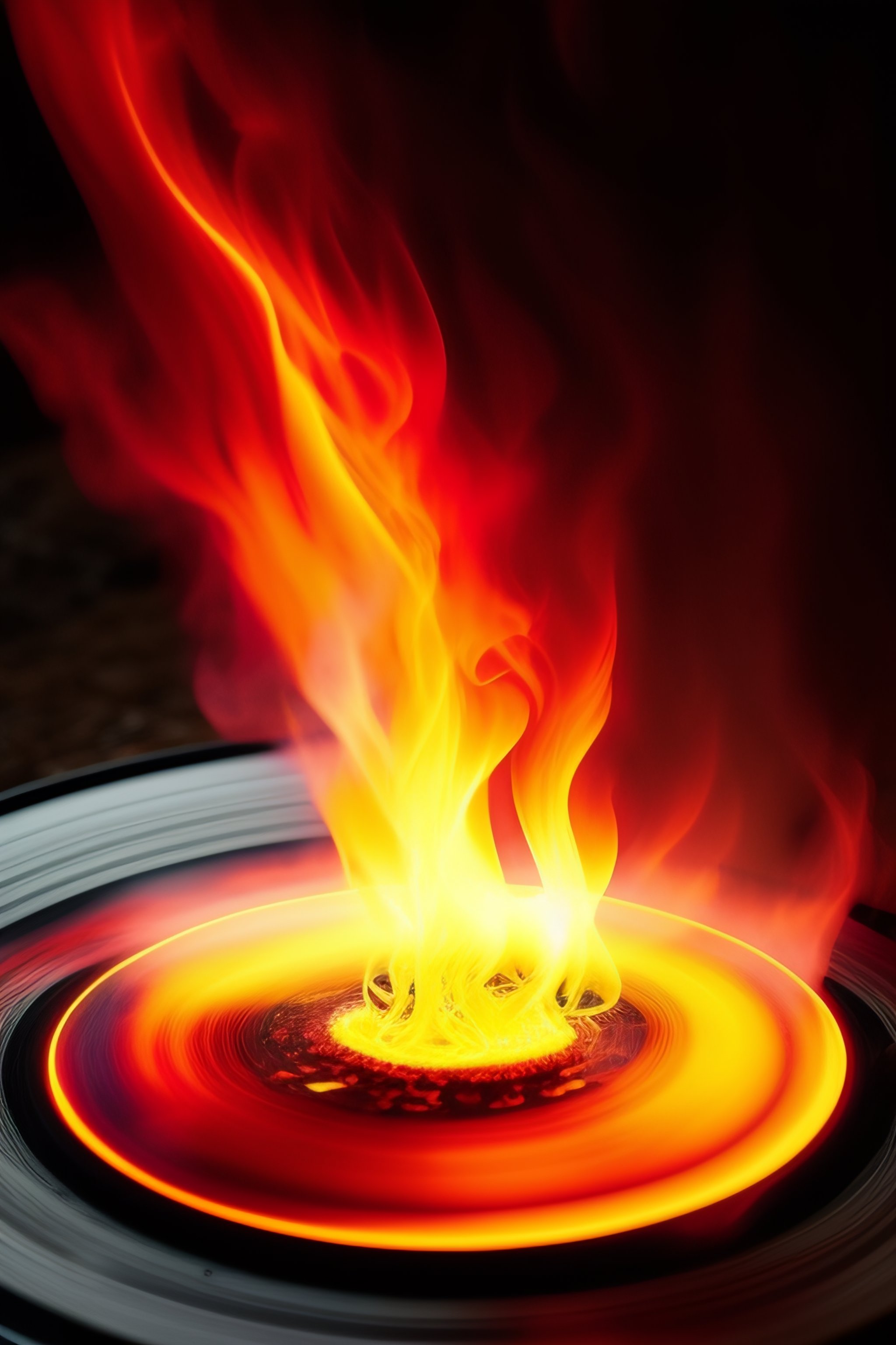 Lexica - Organic flames growing from a vinyl record