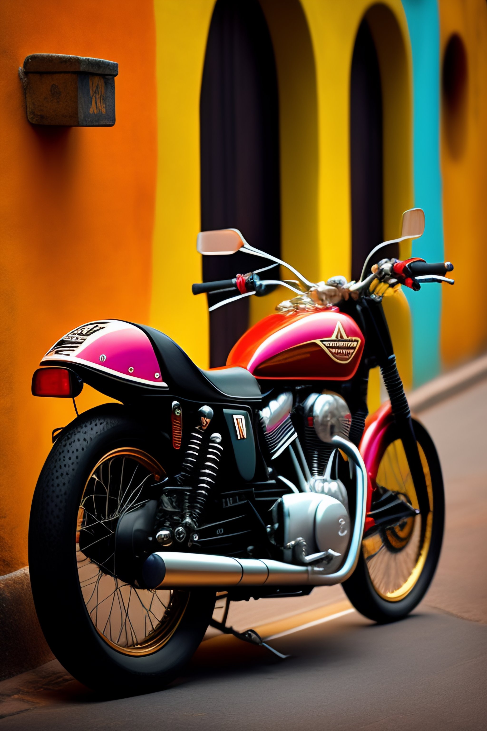 Lexica - Motocicleta chopera antigua estilo artistico hiperrealista