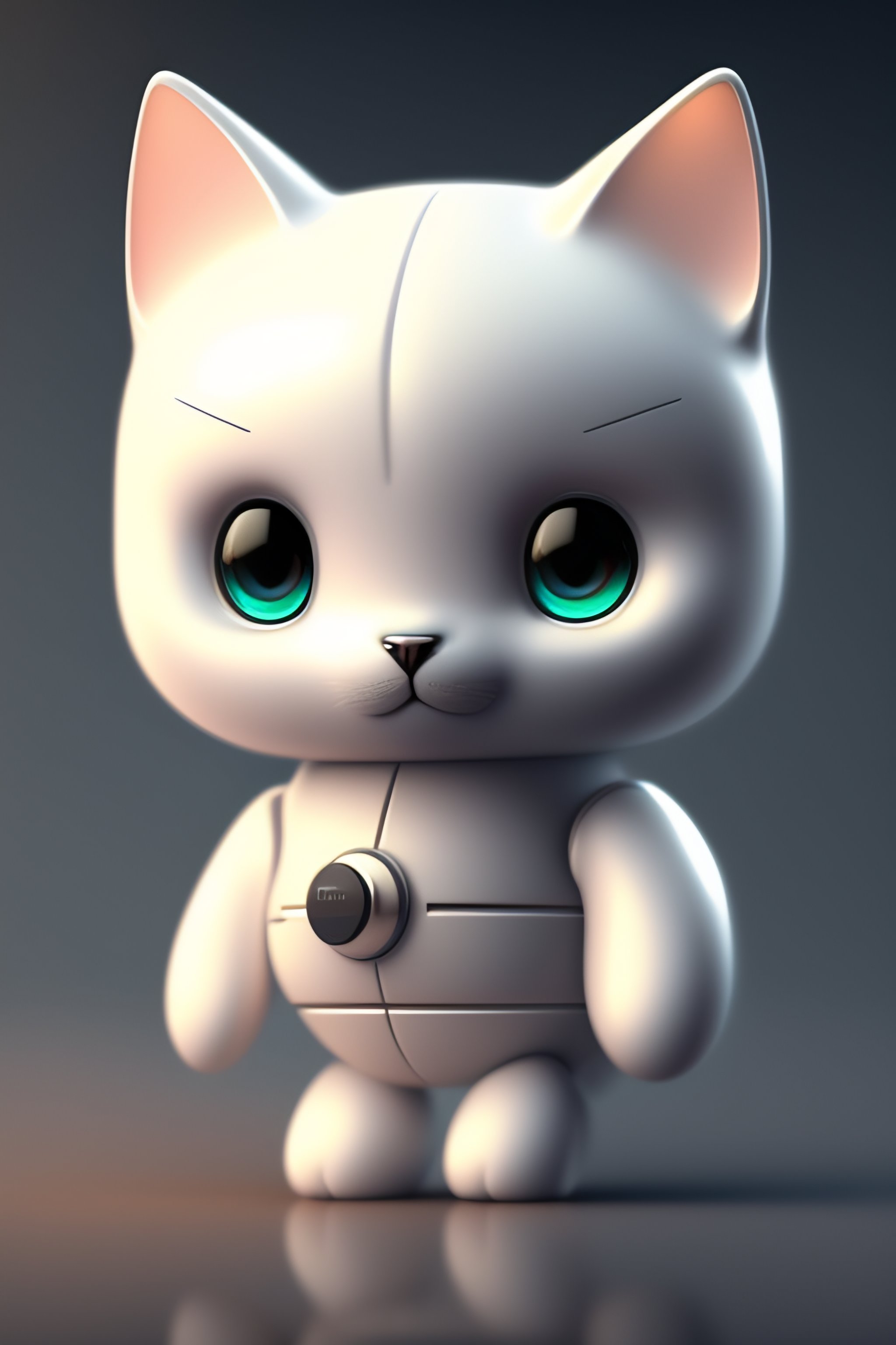 Lexica - A cute little hovering white robot with cat ears, designed by ...