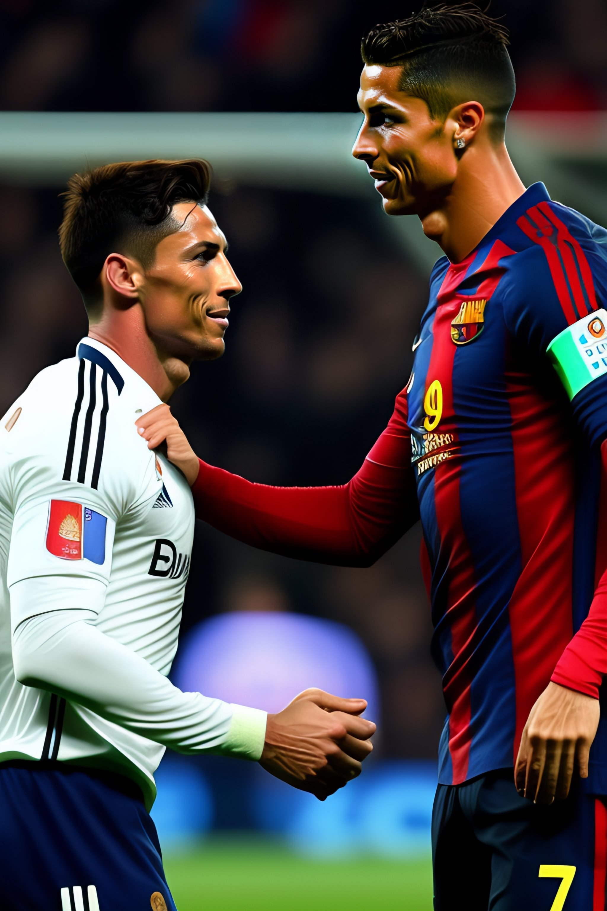 Lexica - Cristiano ronaldo shaking hands with messi