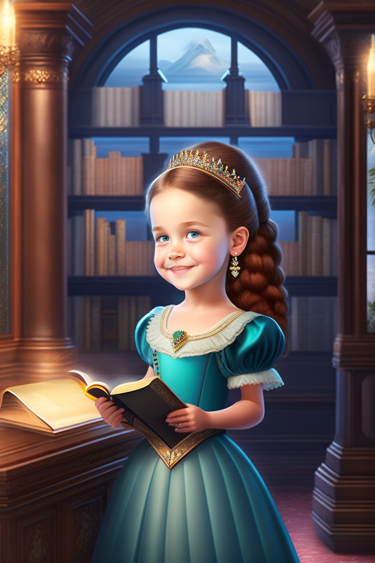 Lexica - Introduce Princess Ava, the royal library, and her fascination ...