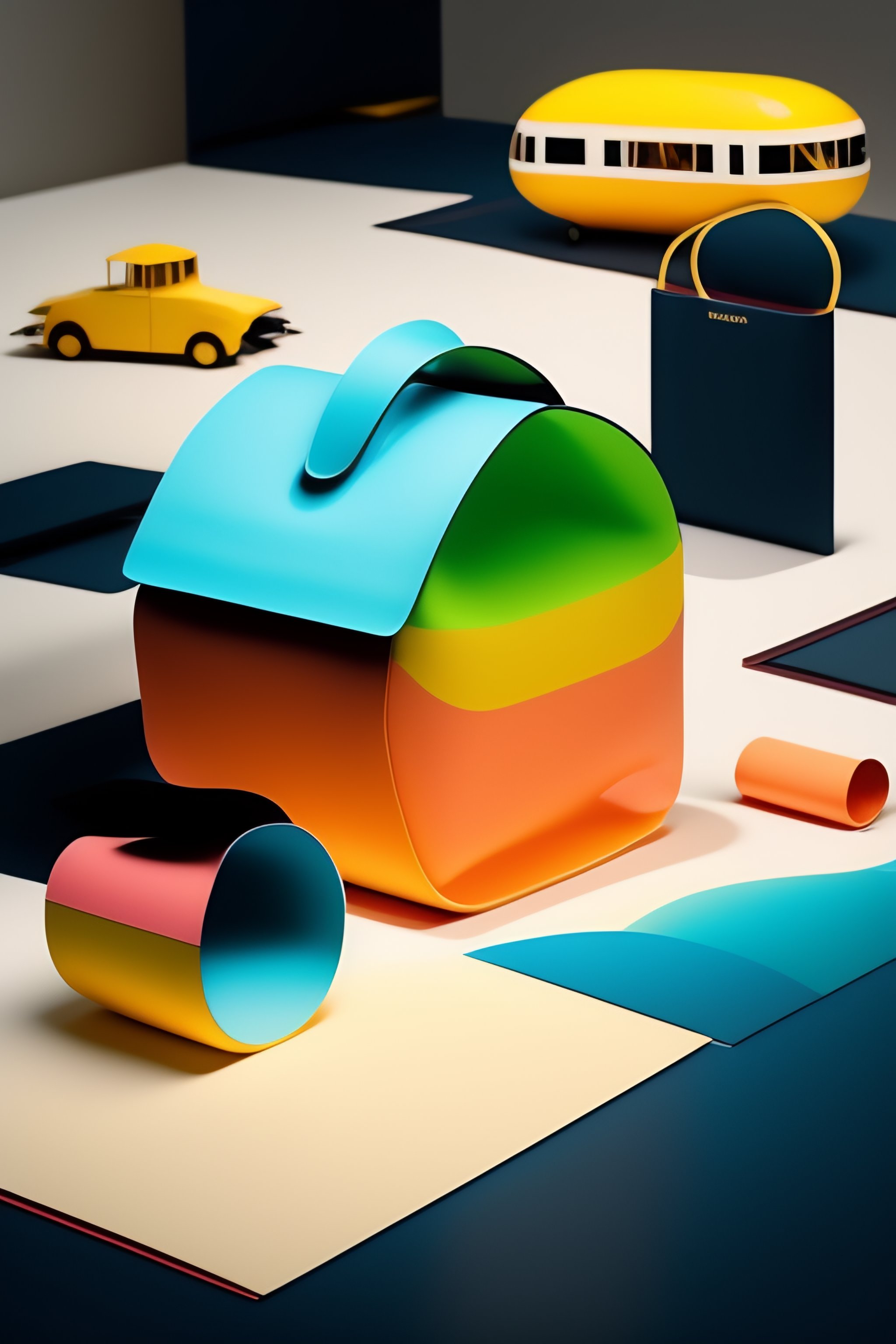 Lexica - Design me a paper backpack made by a collaboration between Le ...