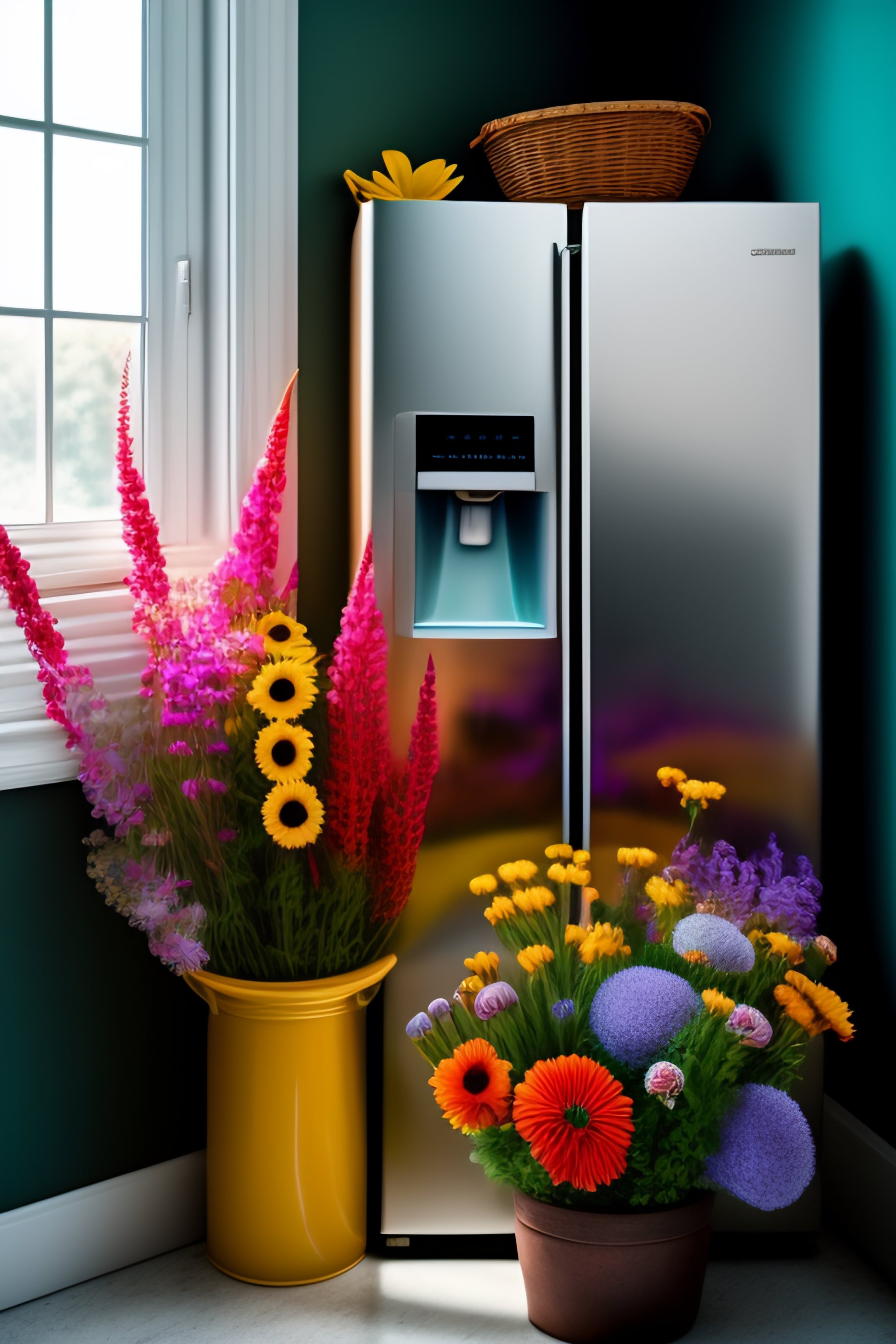 Lexica - Refrigerator full of flowers
