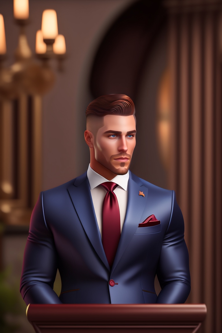 Lexica - A sharp-dressed businessman in a navy blue suit, white dress ...