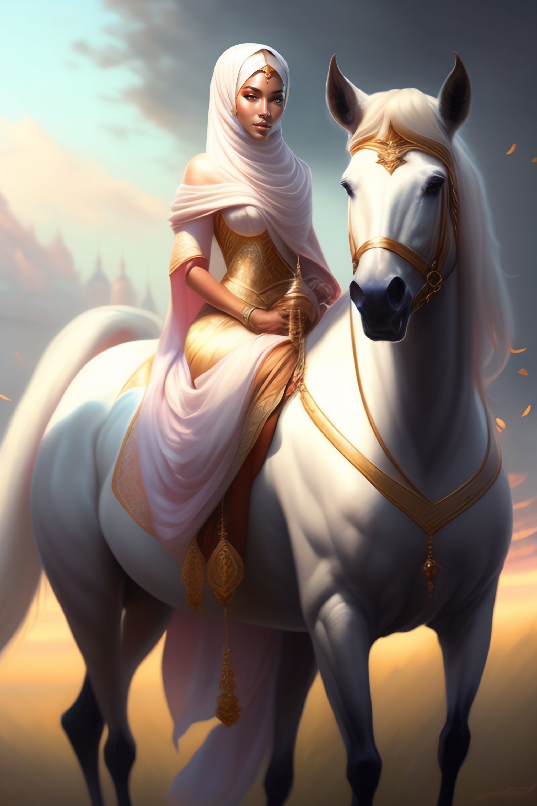 Lexica - Full body rising queen wearing hijab by stanley artgerm lau ...