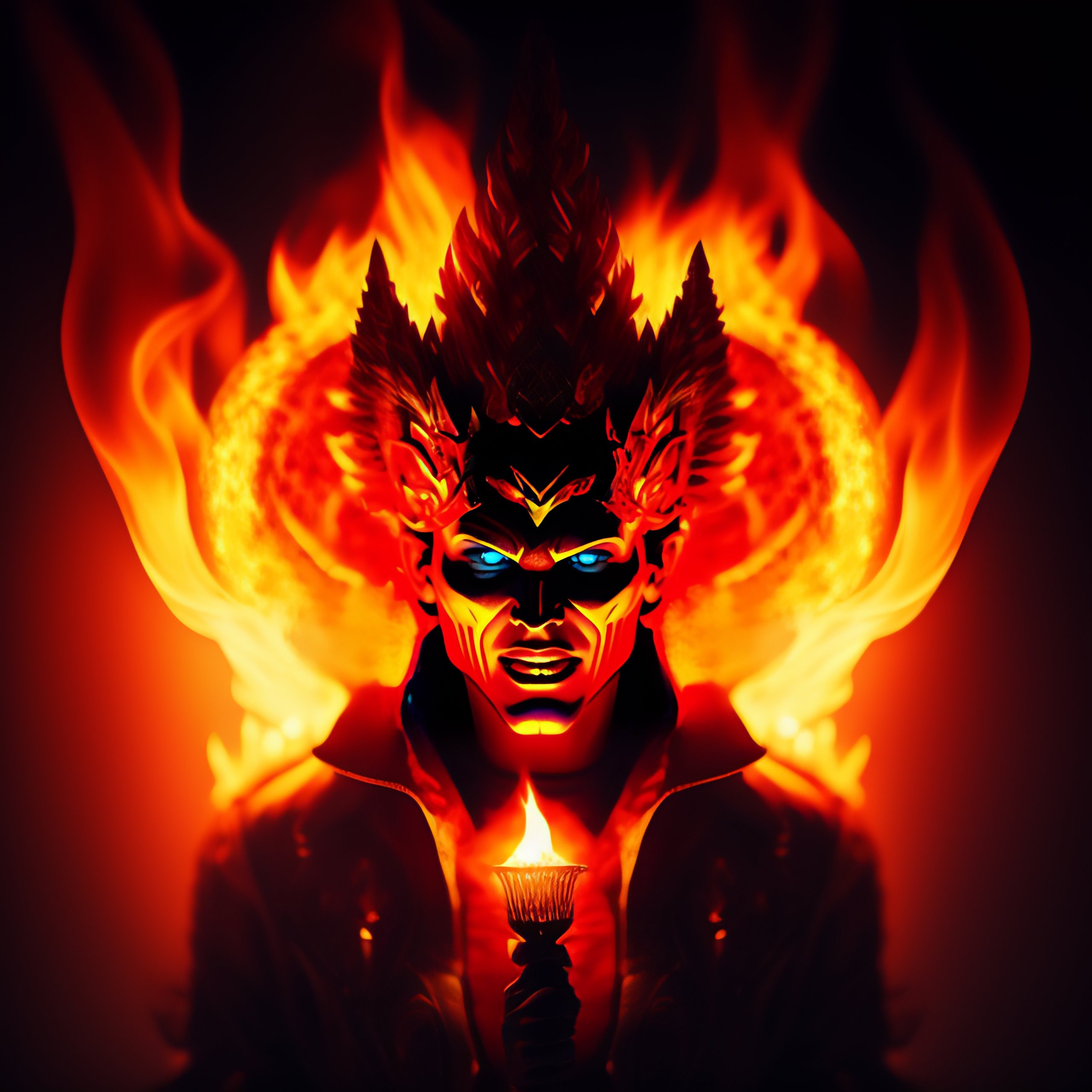 Lexica - Marvel comic style, crown of flames, horror, clown, ambient ...