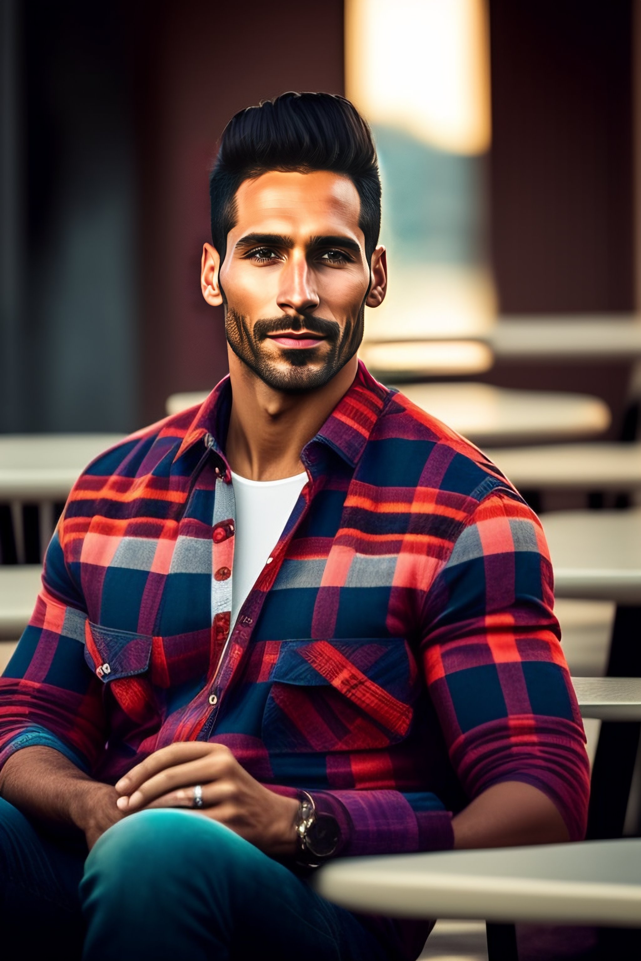 Lexica - 32-year-old man of 68 kilos in clothes of the 90's posing with ...