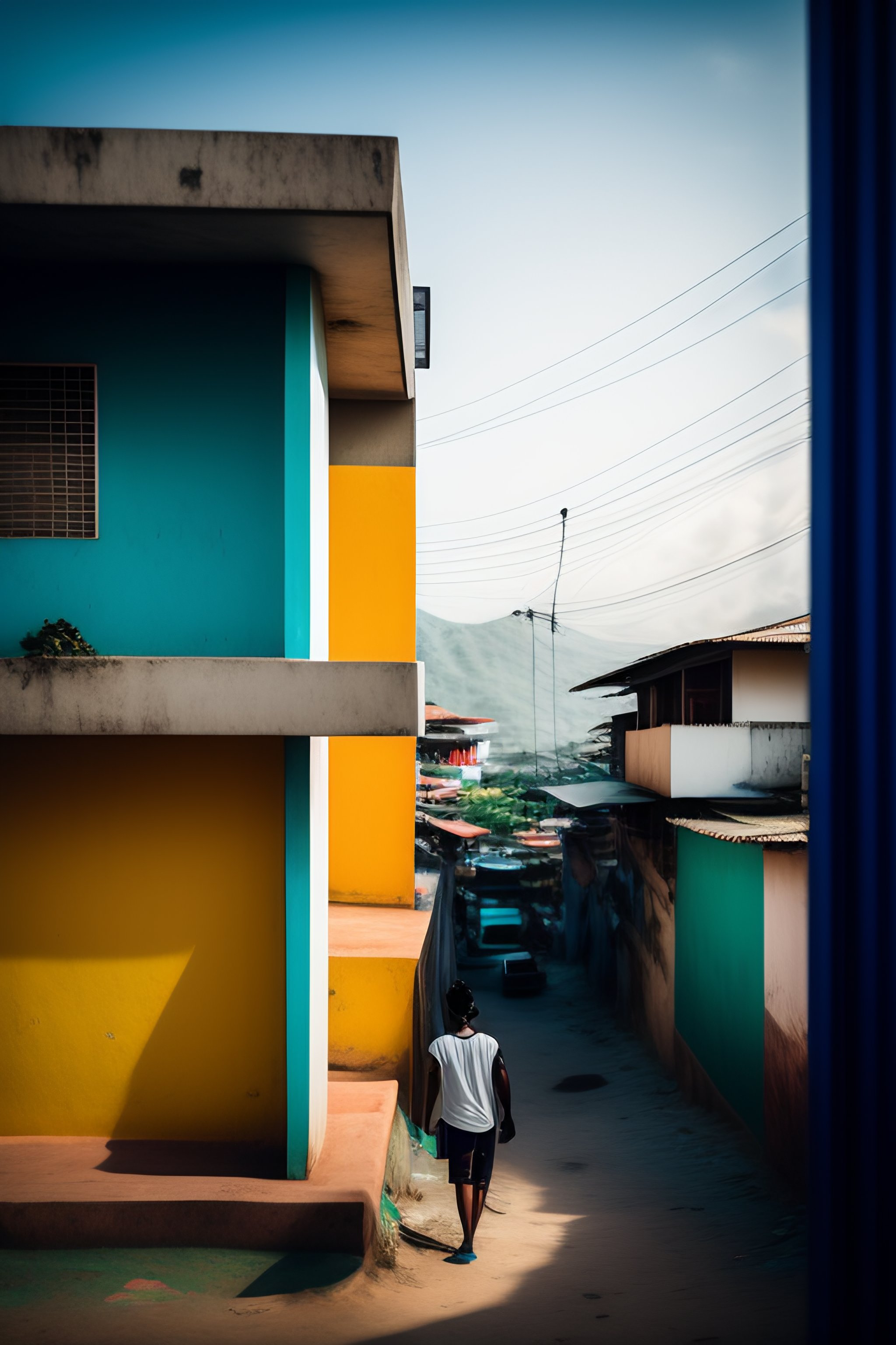 Lexica - Photography, Portrait, 30mm, favela, modernist architecture