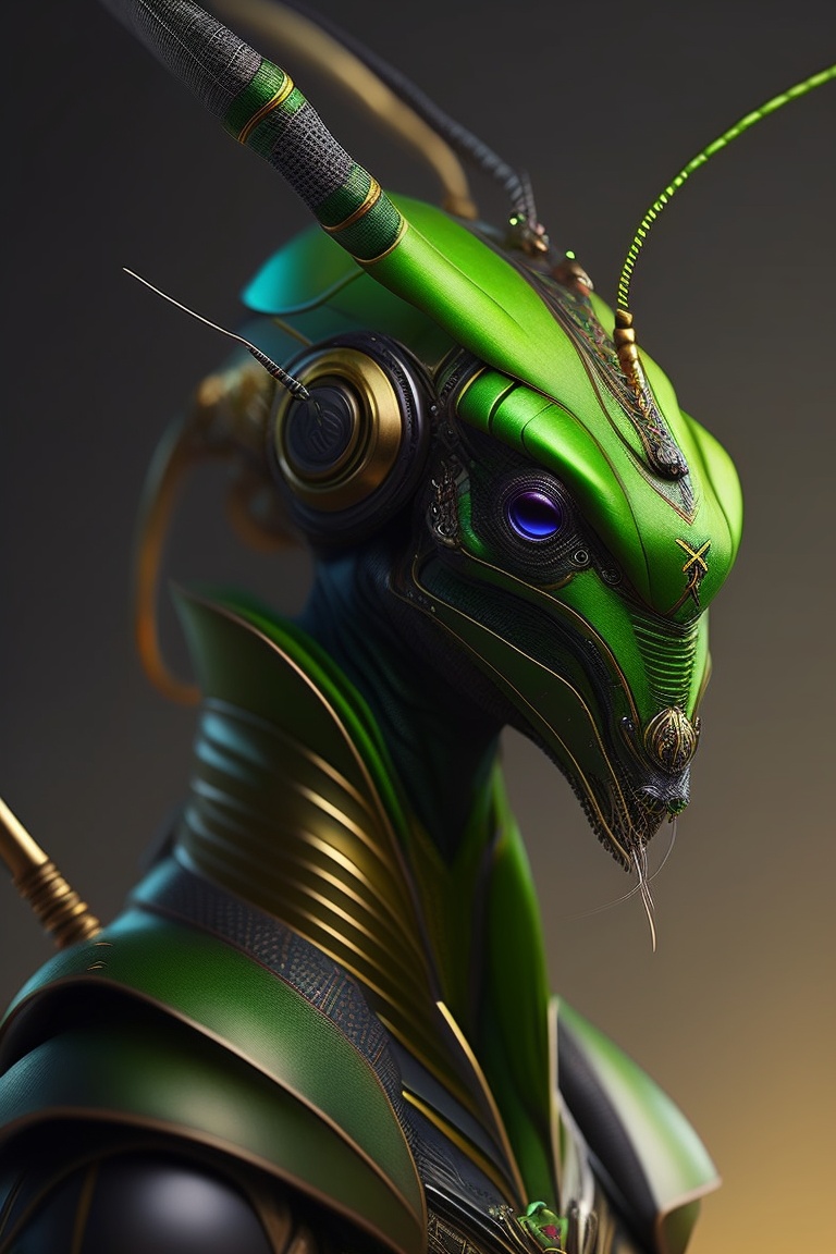Lexica - Mantis man ; head with antennae ; mantid features drawing ...