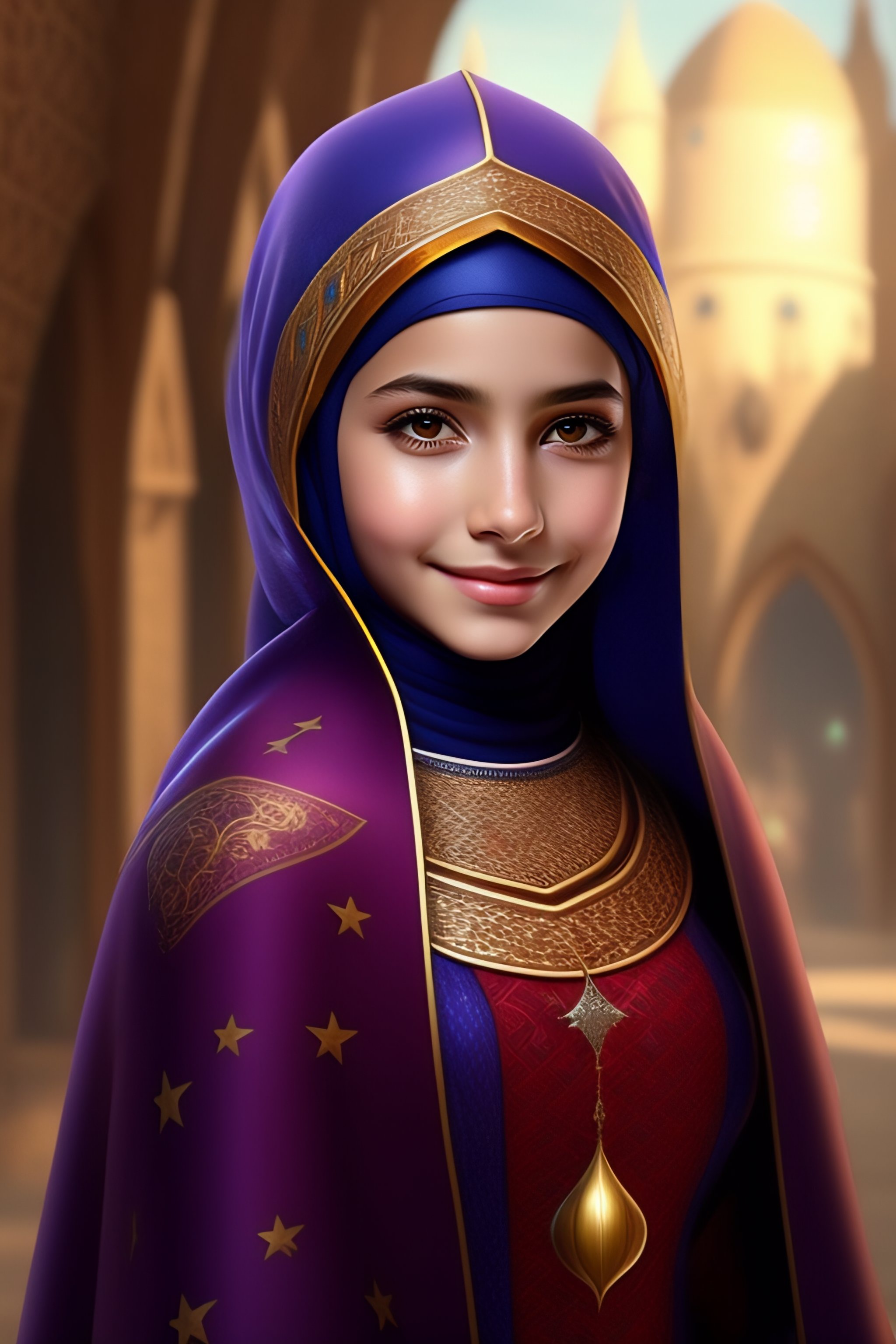 Lexica - Cute hijab girl in medieval mage clothing, ((seed:657949))