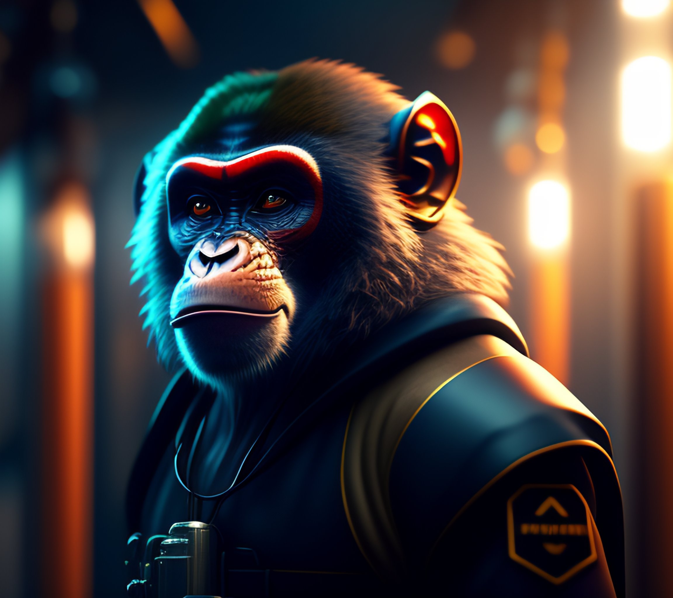 Lexica - Monkey wearing a surgical mask, cinematic, fantasy, sharp focus, digital art, hyper ...