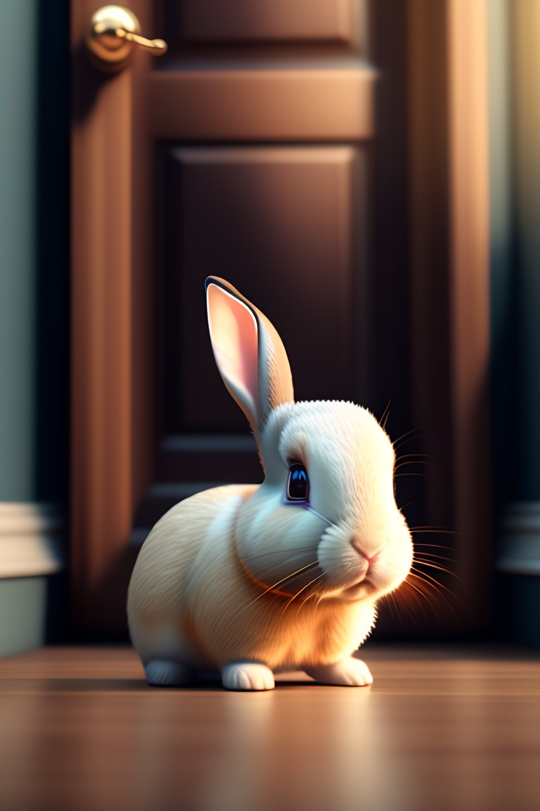 Lexica - Cute small rabbit waving at me and smiling greeting me in ...