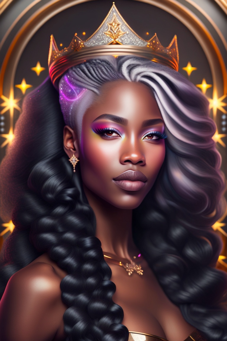 Lexica - Portrait of a goddess woman with the power of the galaxy, long ...