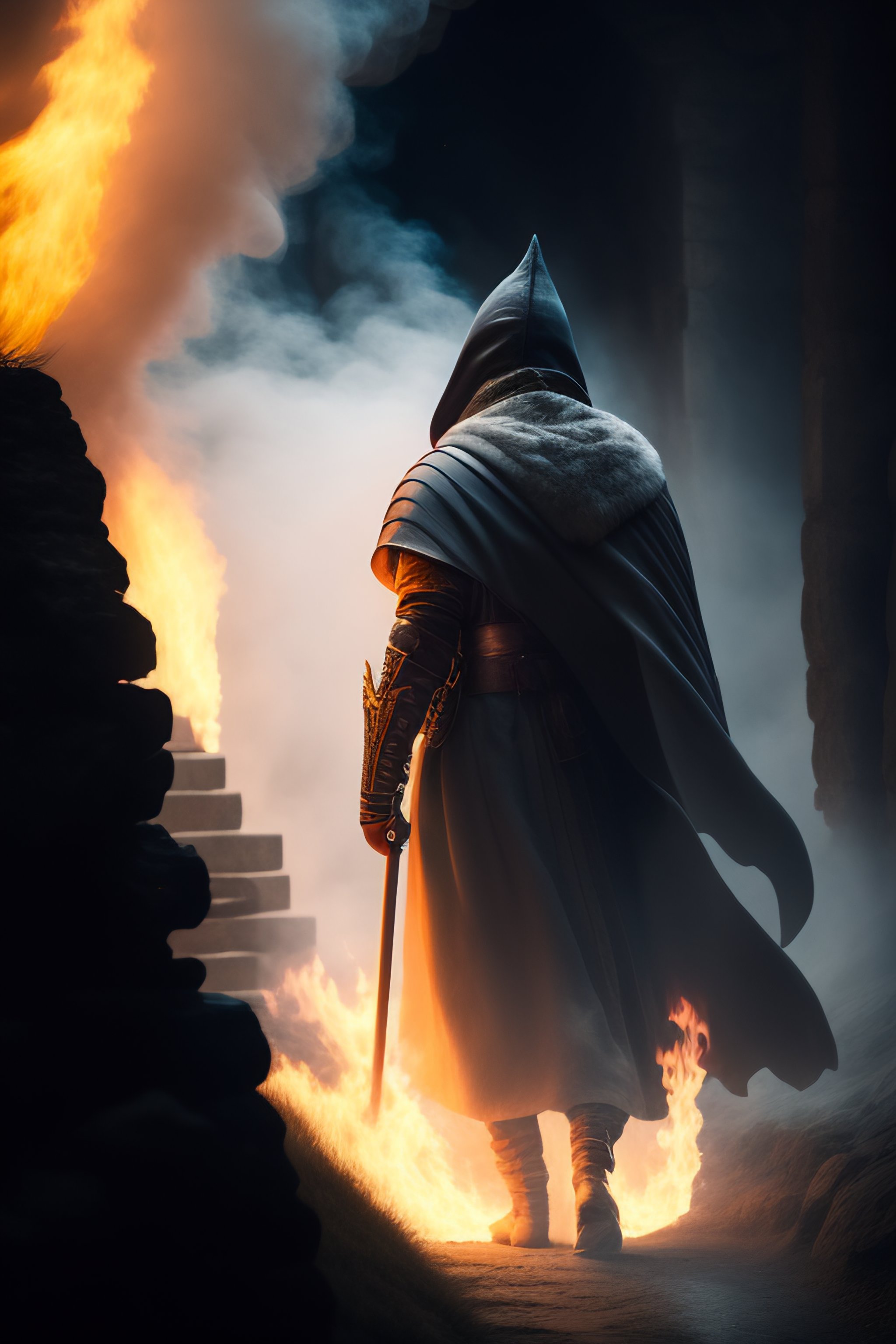 Lexica - Wizard white chek in tresure in dungeon fire