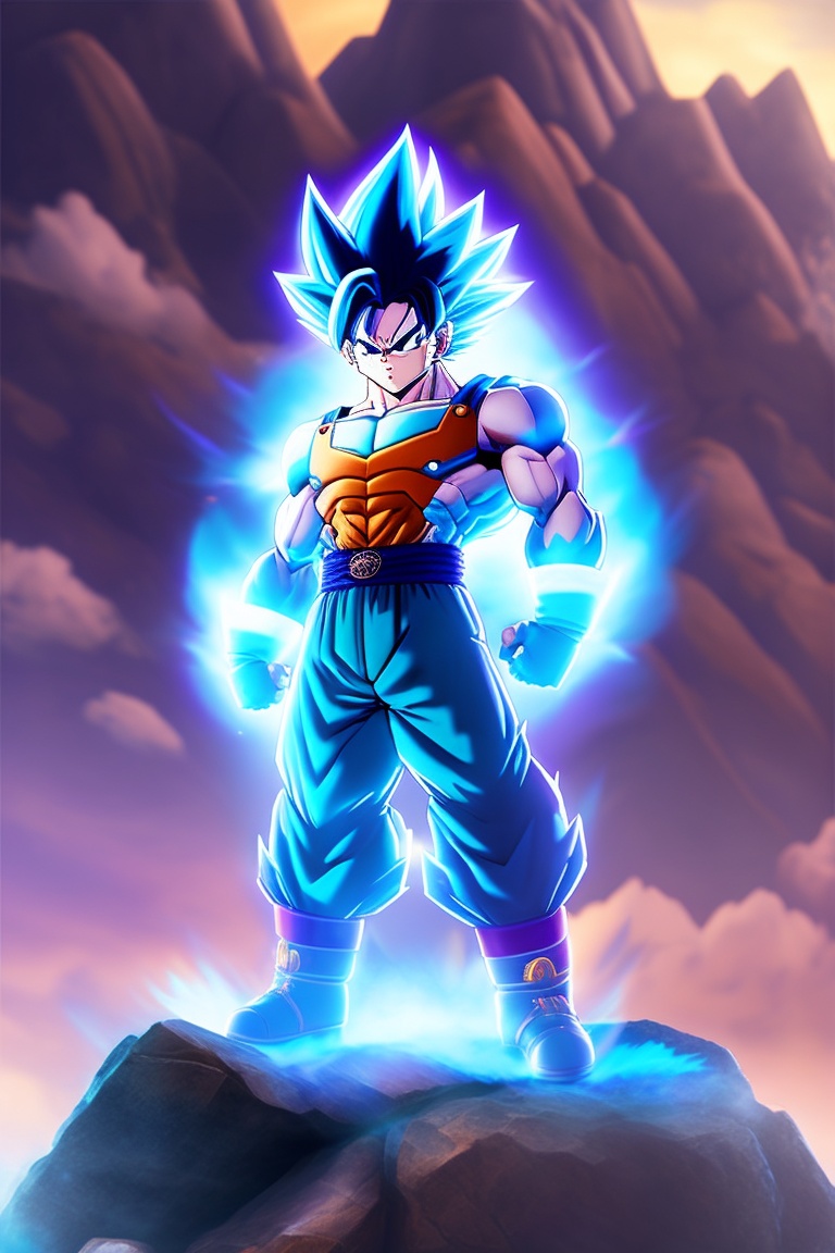 Lexica - A young gohan standing on top of a rock, movie still of robot ...