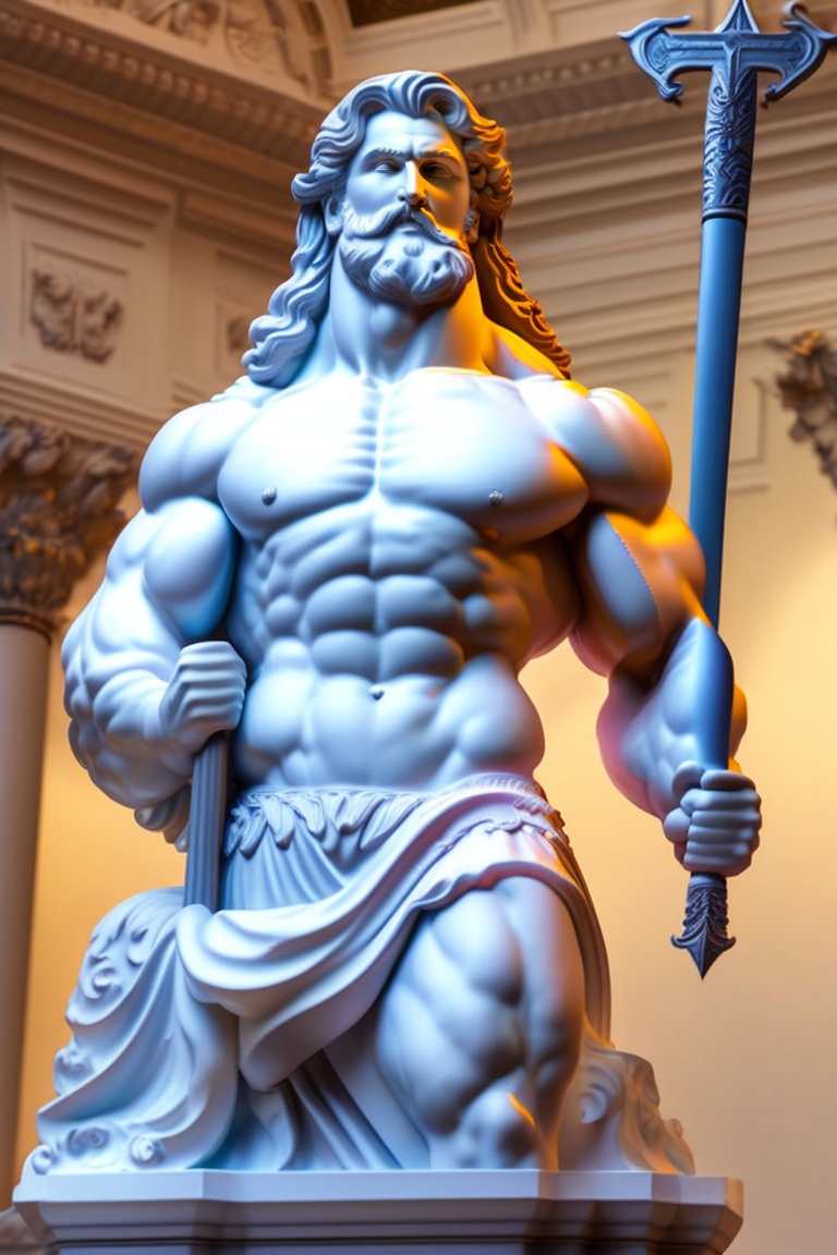 Lexica - A marble statue of greek hero hercules, with an aggressive ...