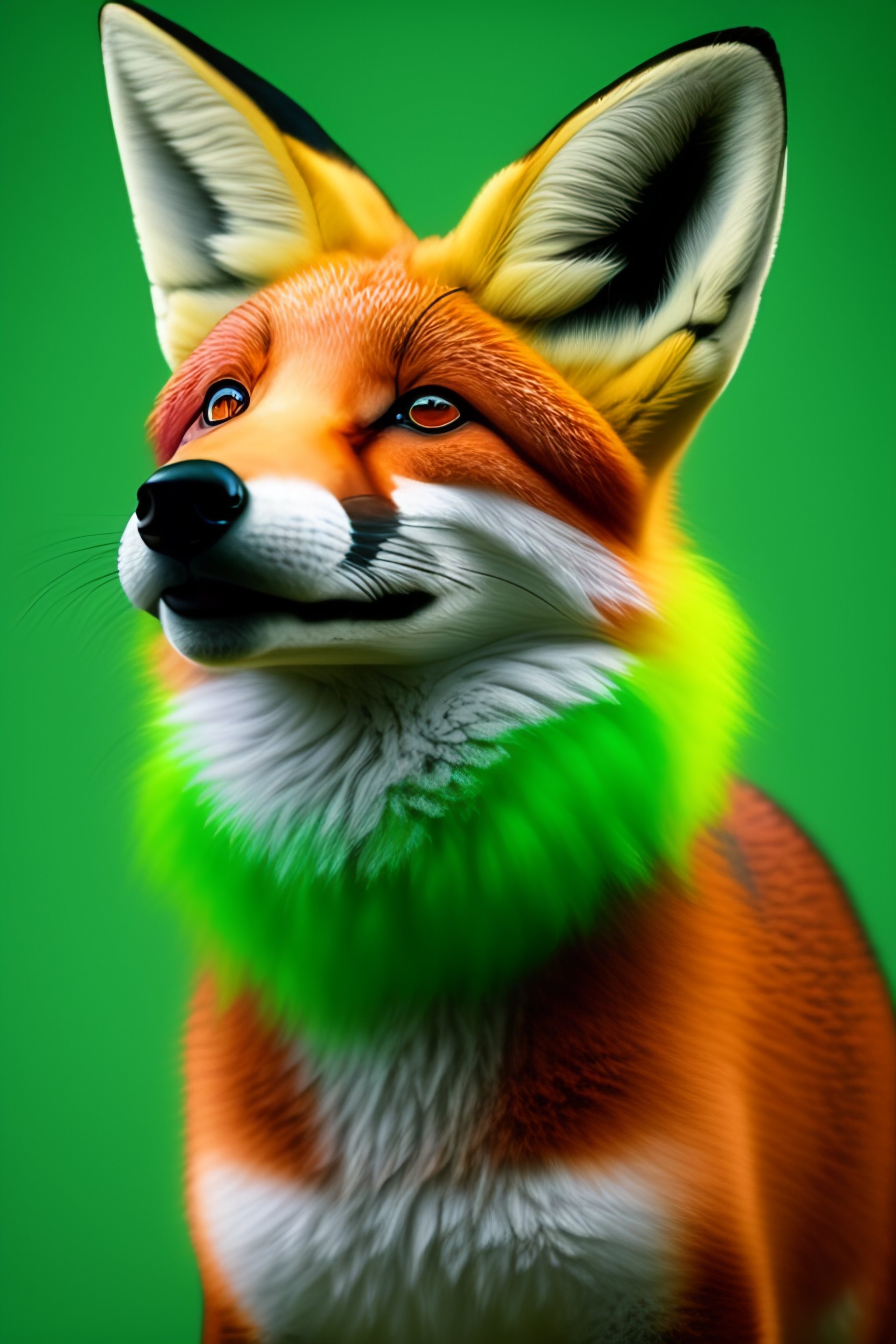Lexica - Fursona fox,its tongue is bright green,furry style