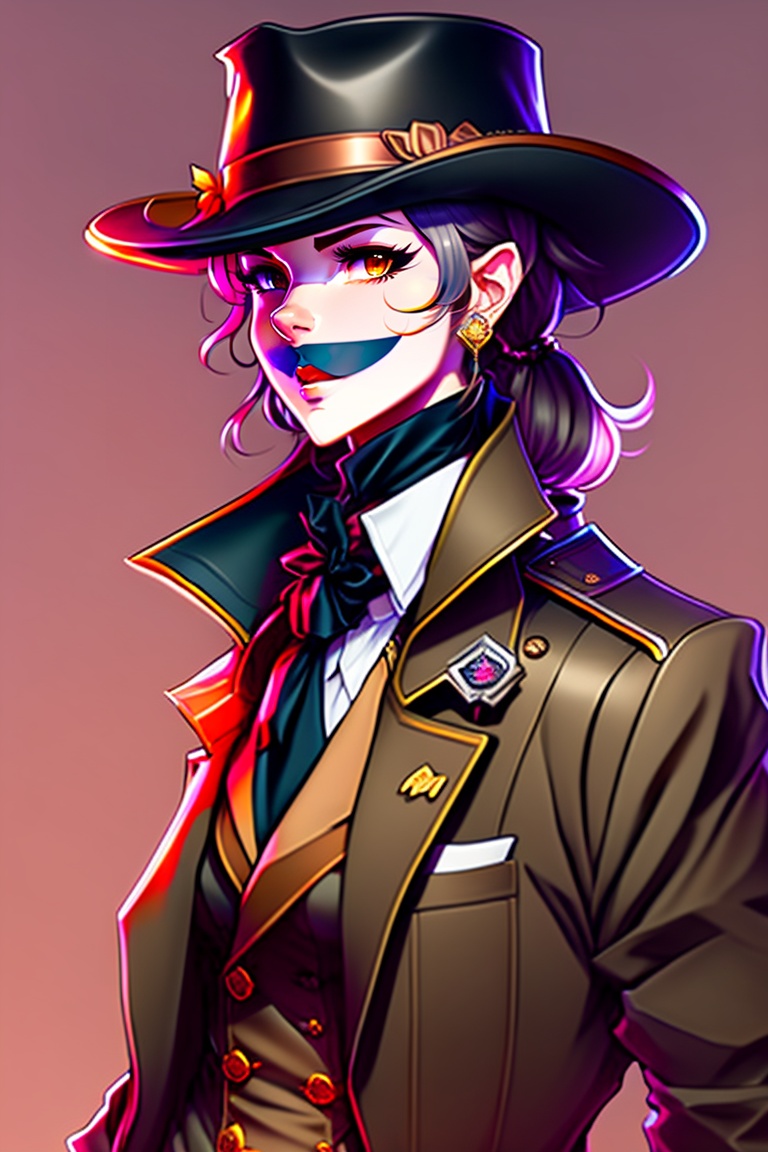 Lexica - Mustashed face girl, side burn, ultla detailed lineart 4k ...