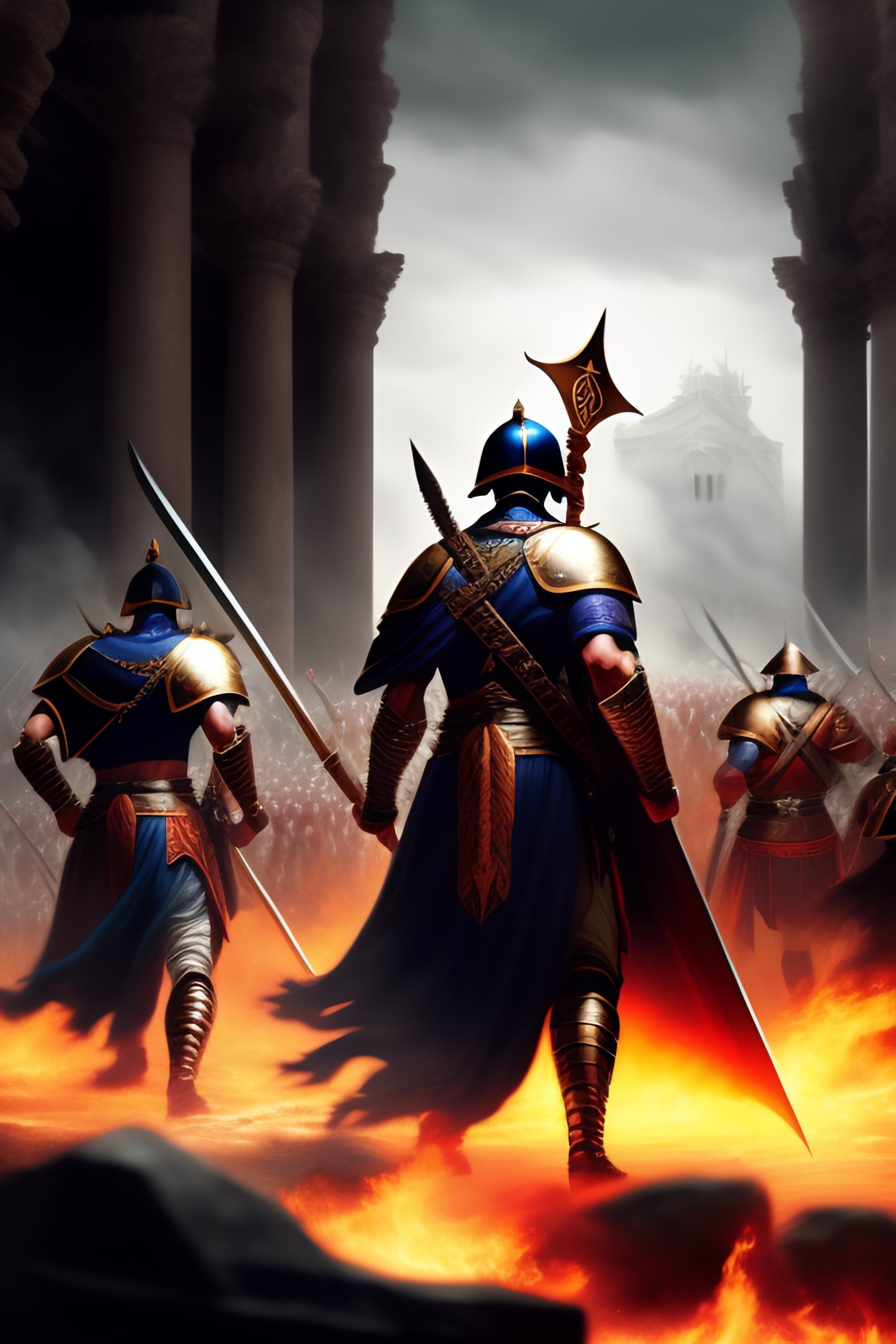 Lexica - A roman legion fighting a demon army on a battlefield covered ...