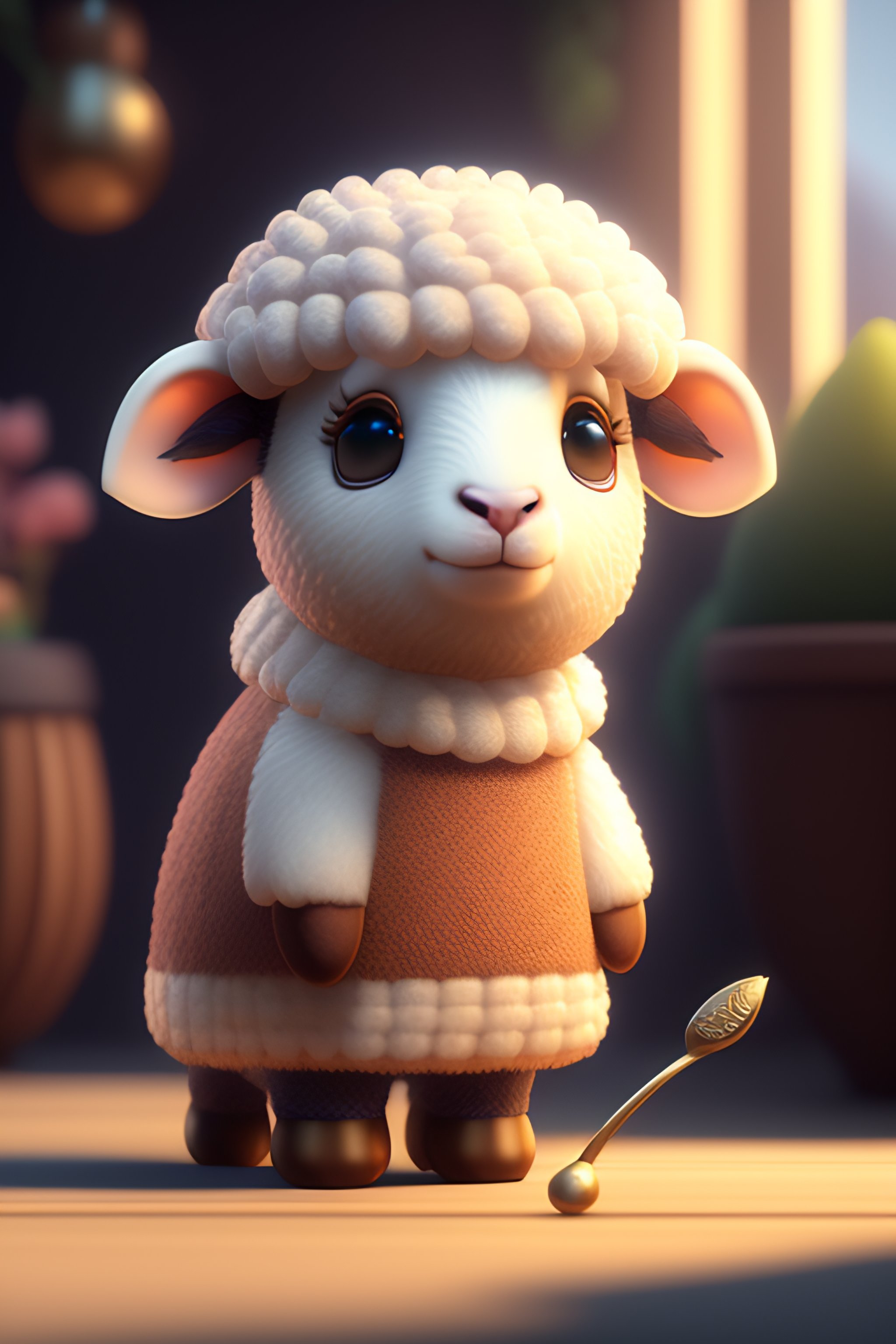 Lexica - Cute small sheep ,unreal engine, cozy indoor lighting ...