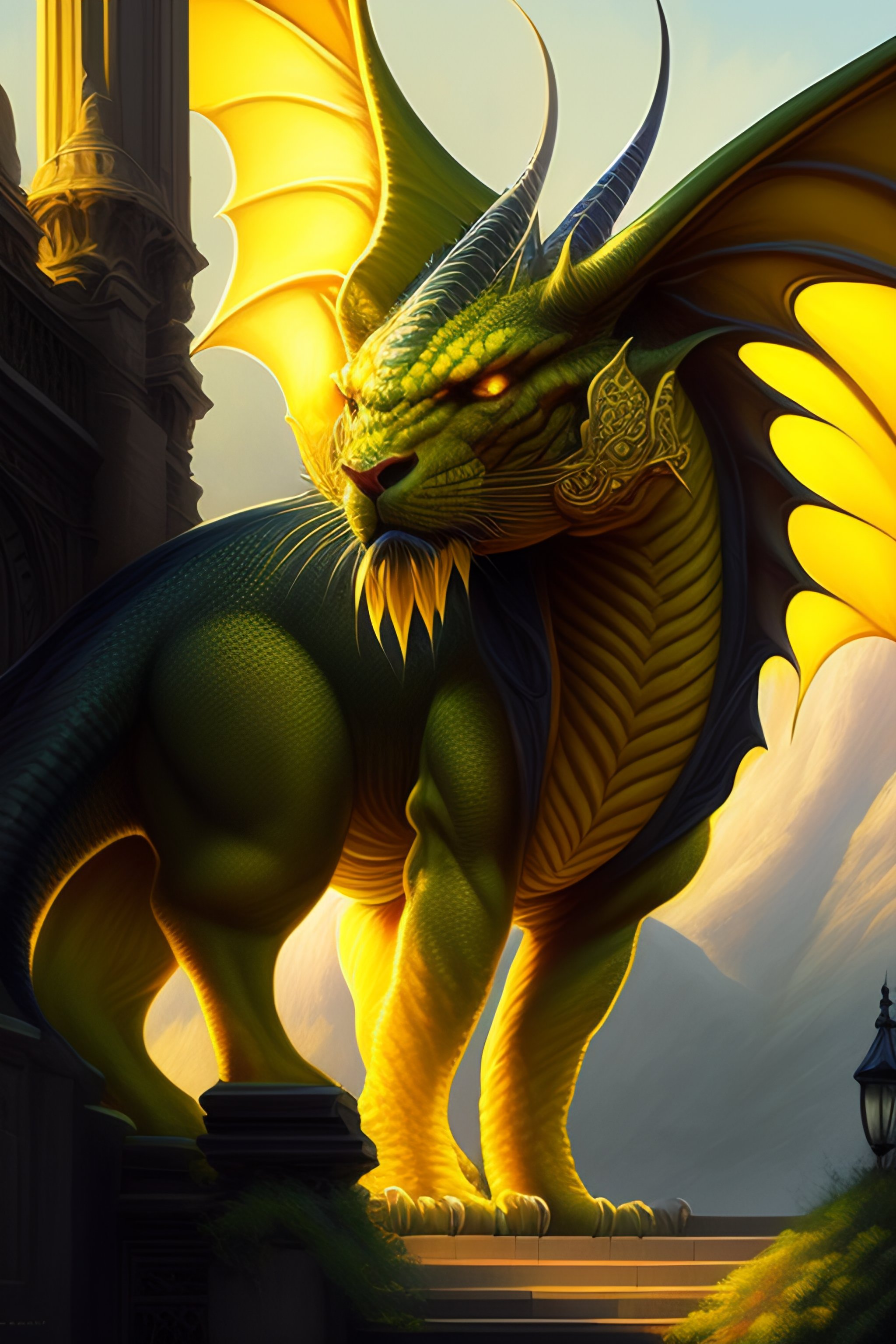 Lexica - Horror, scales, draconian small yellow beast, intricate ...
