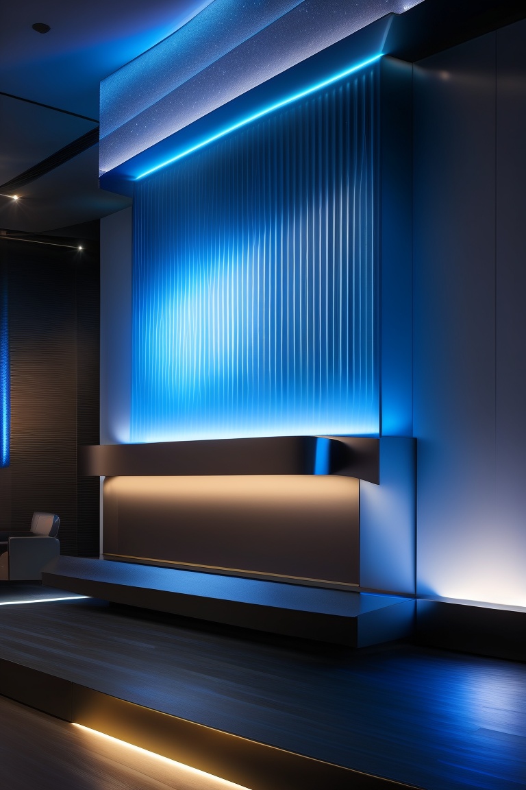 Lexica - Lighting Effects: Sleek light beams, bright blue lights ...