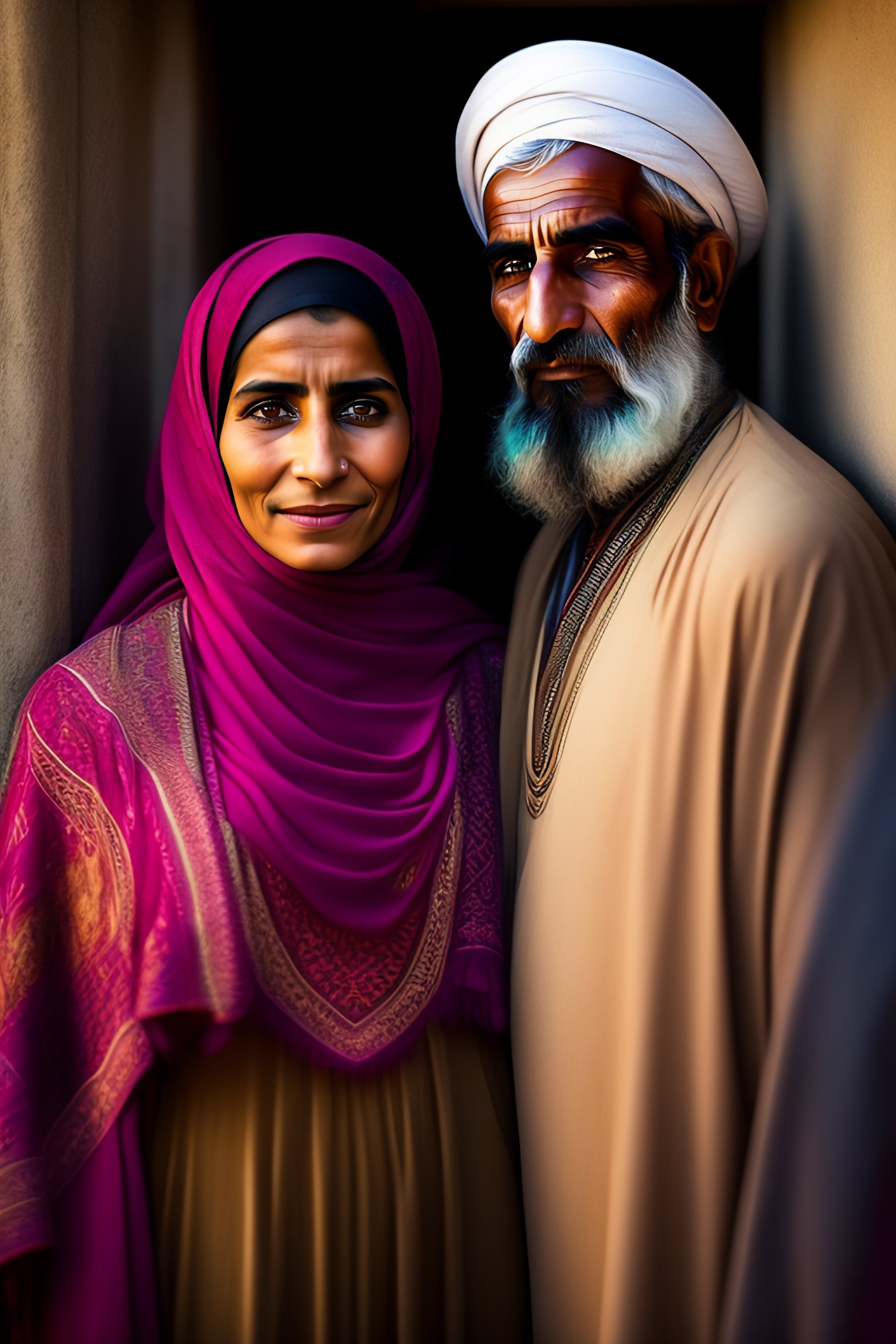 Lexica - Portrait Iranian poor muslim man and woman