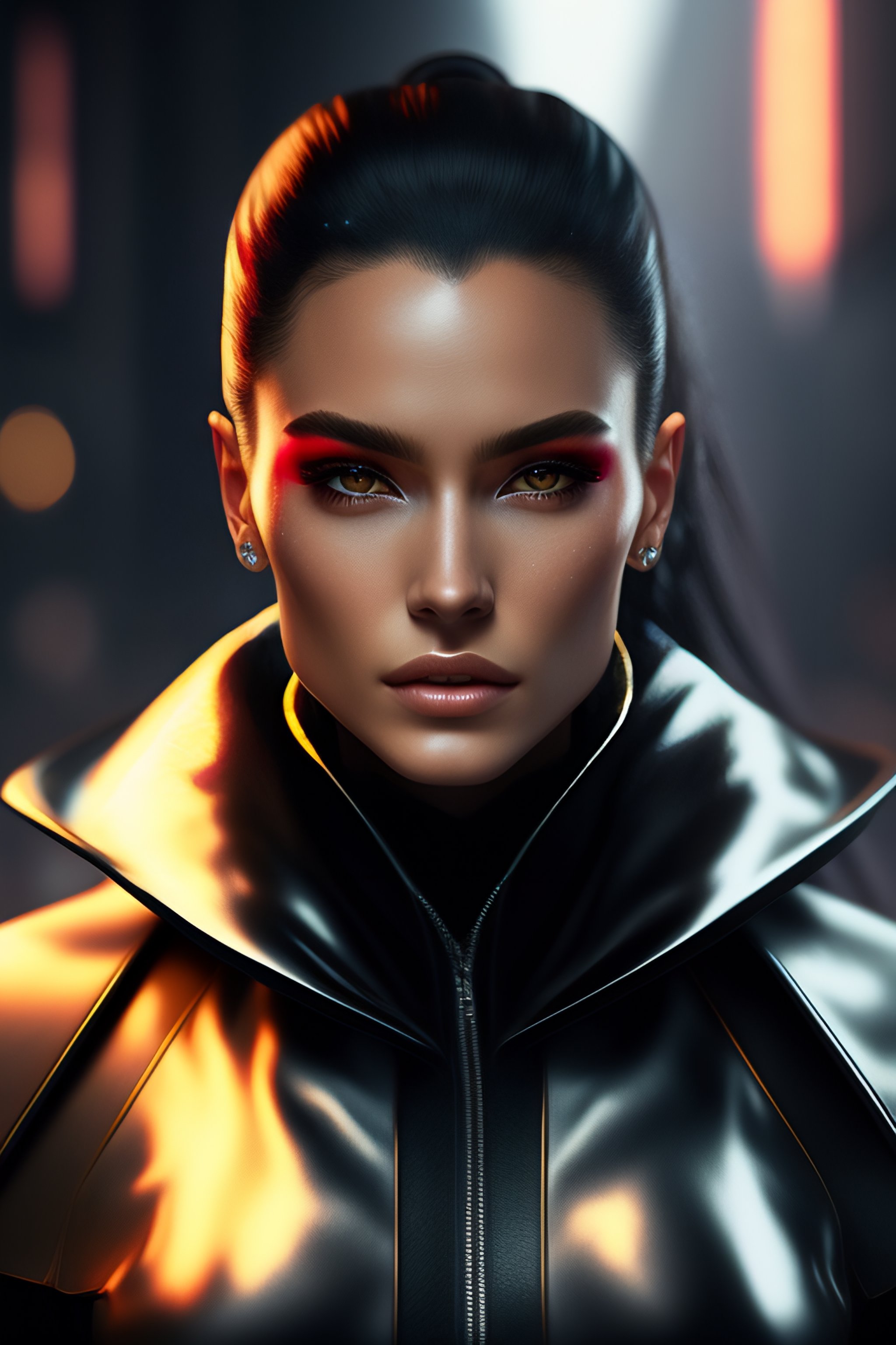 Lexica - Ultra realistic photography of a cyberpunk female with chrome ...