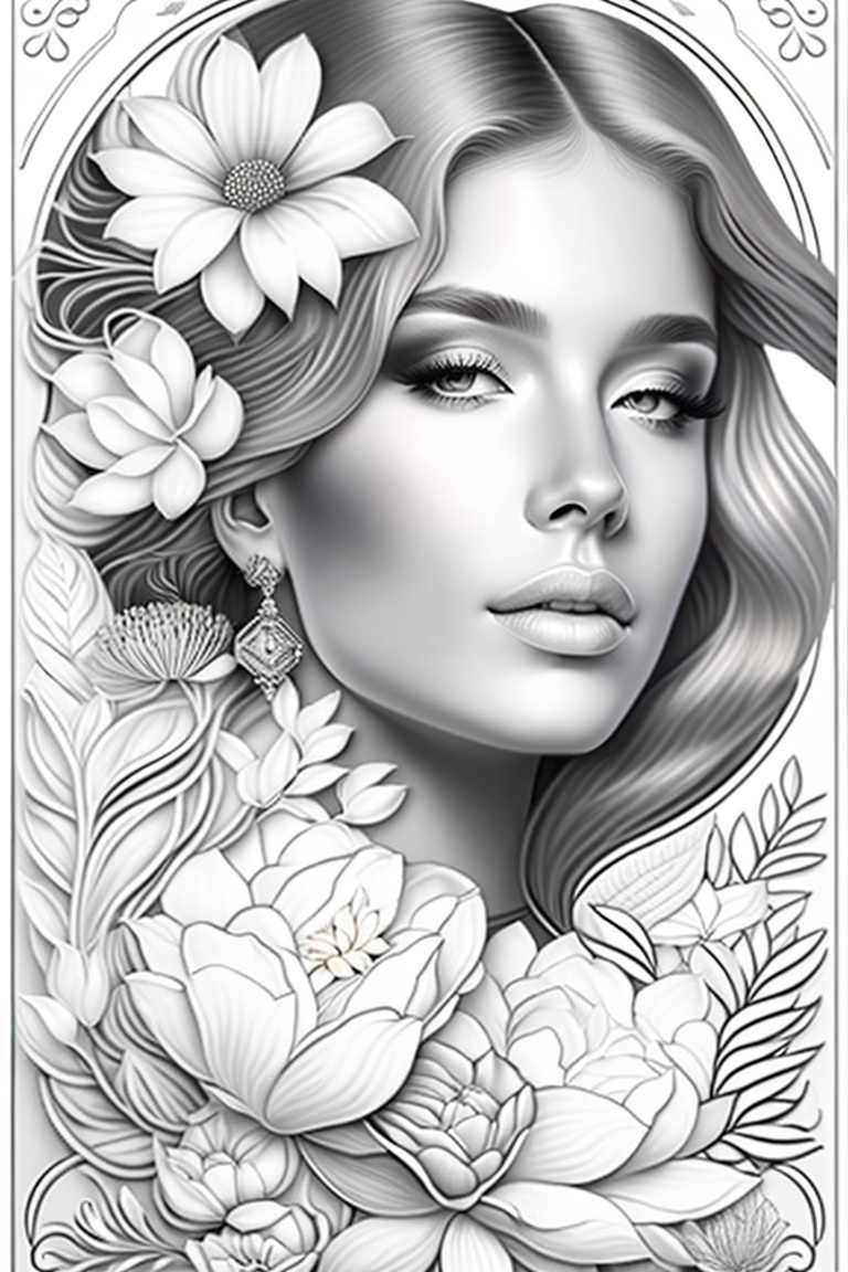 Lexica - Craft a full-page, ultra-realistic colouring page featuring a ...