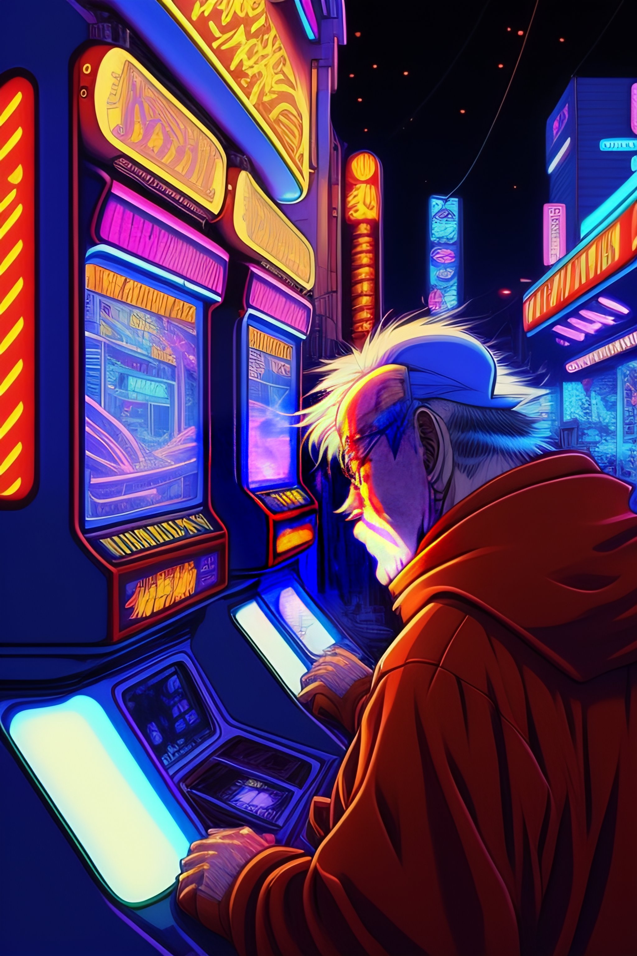 Lexica - Vintage 90's anime style environmental wide shot of a chaotic ...