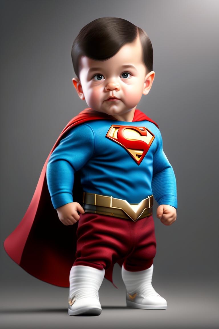 Lexica - Baby Clark Kent, Superman suit, 4k, realistic