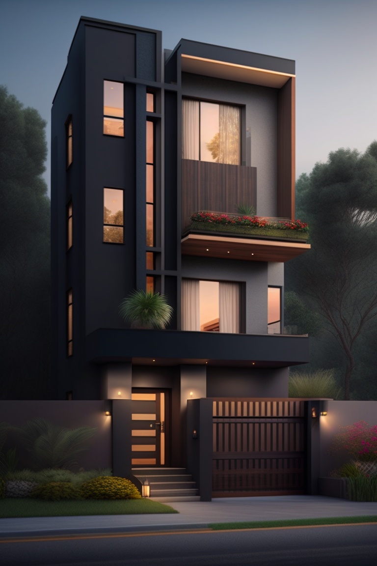Lexica - A g+2 residential indian building design with glass railing ...
